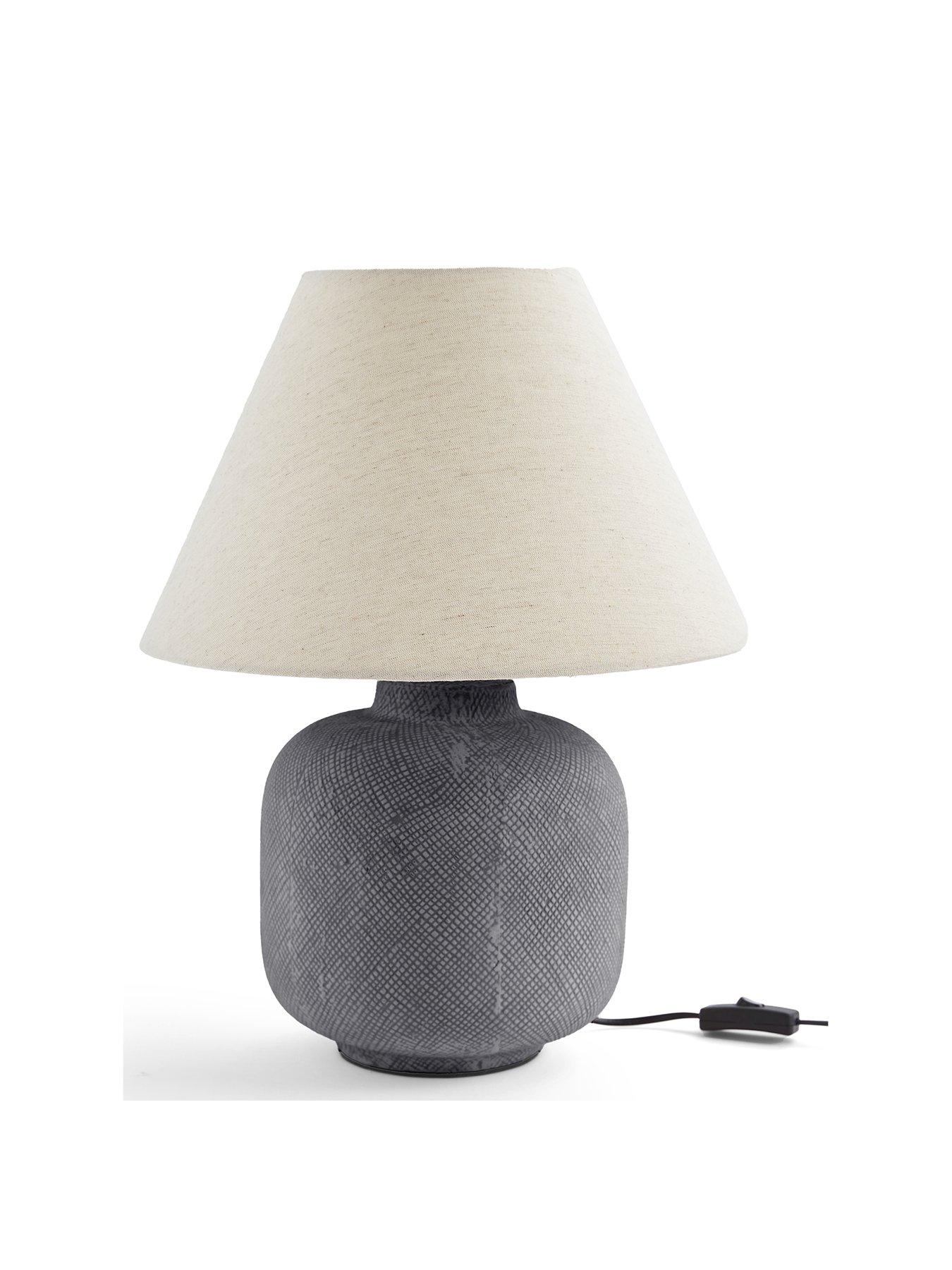 Very Home Cross Hatch Ceramic Table Lamp | very.co.uk