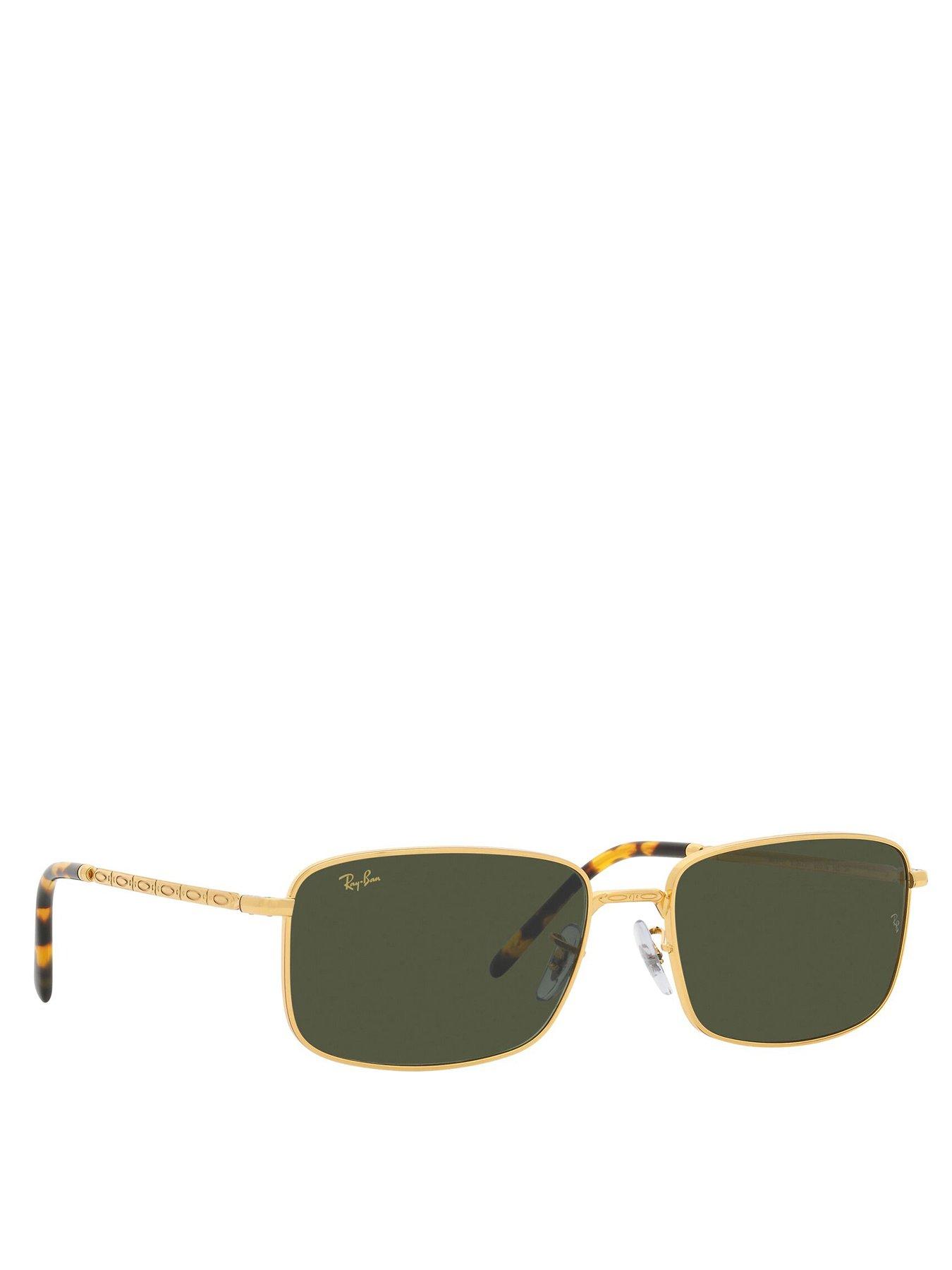Ray-Ban Rectangle Sunglasses - Gold | very.co.uk