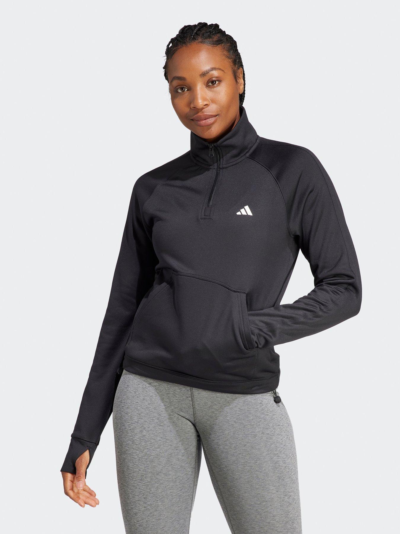 adidas Performance Aeroready Game & Go Quarter-zip Fleece Top - Black ...