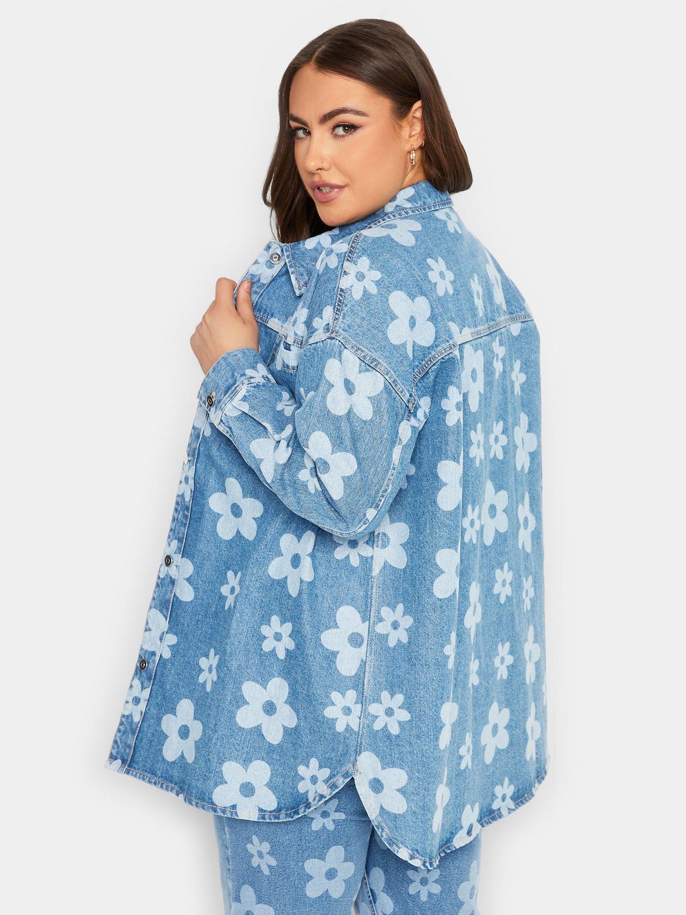 Yours Printed Denim Shacket Blue | Very