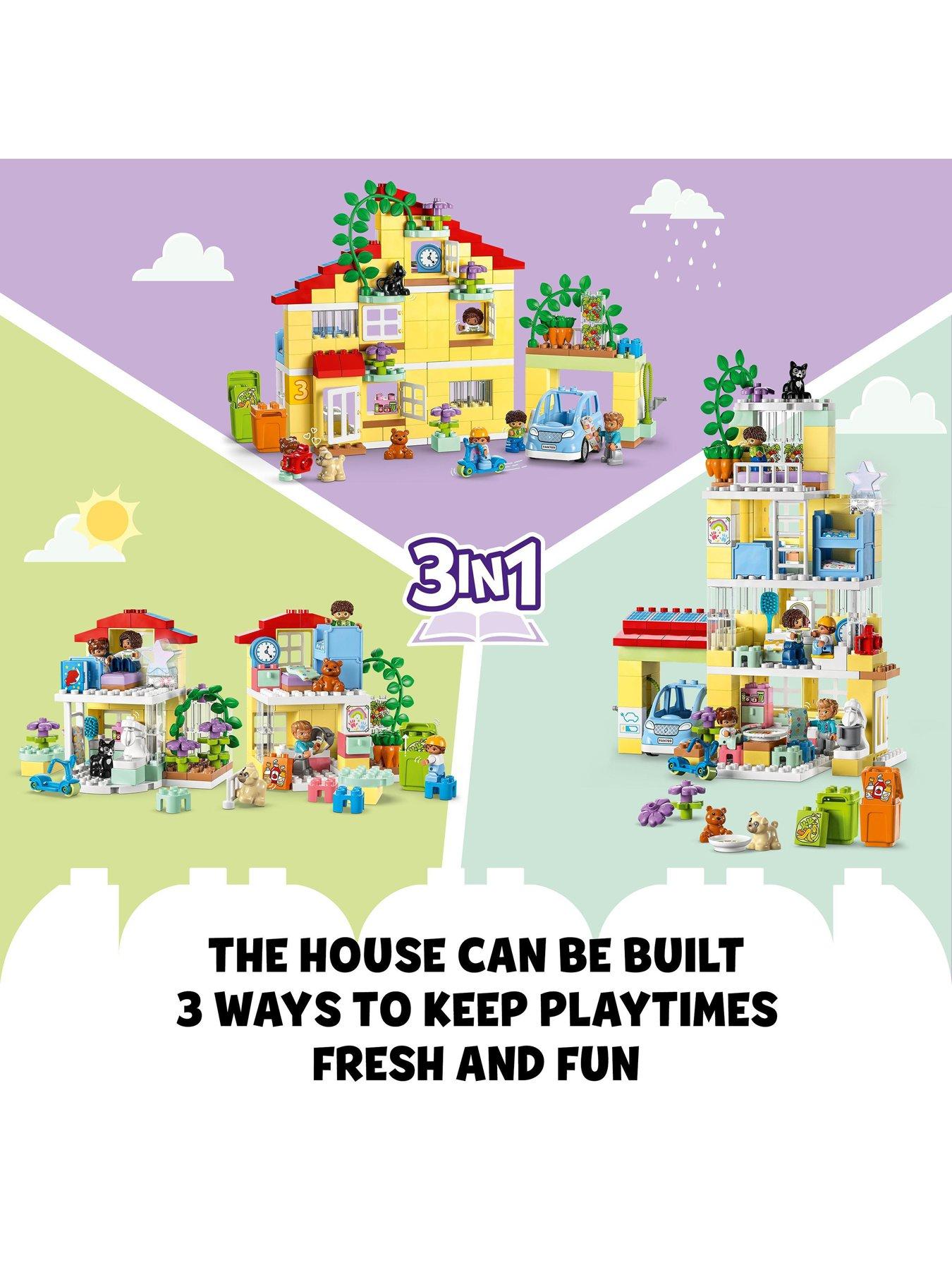 LEGO Duplo 3in1 Family House Set with Toy Car 10994 | Very