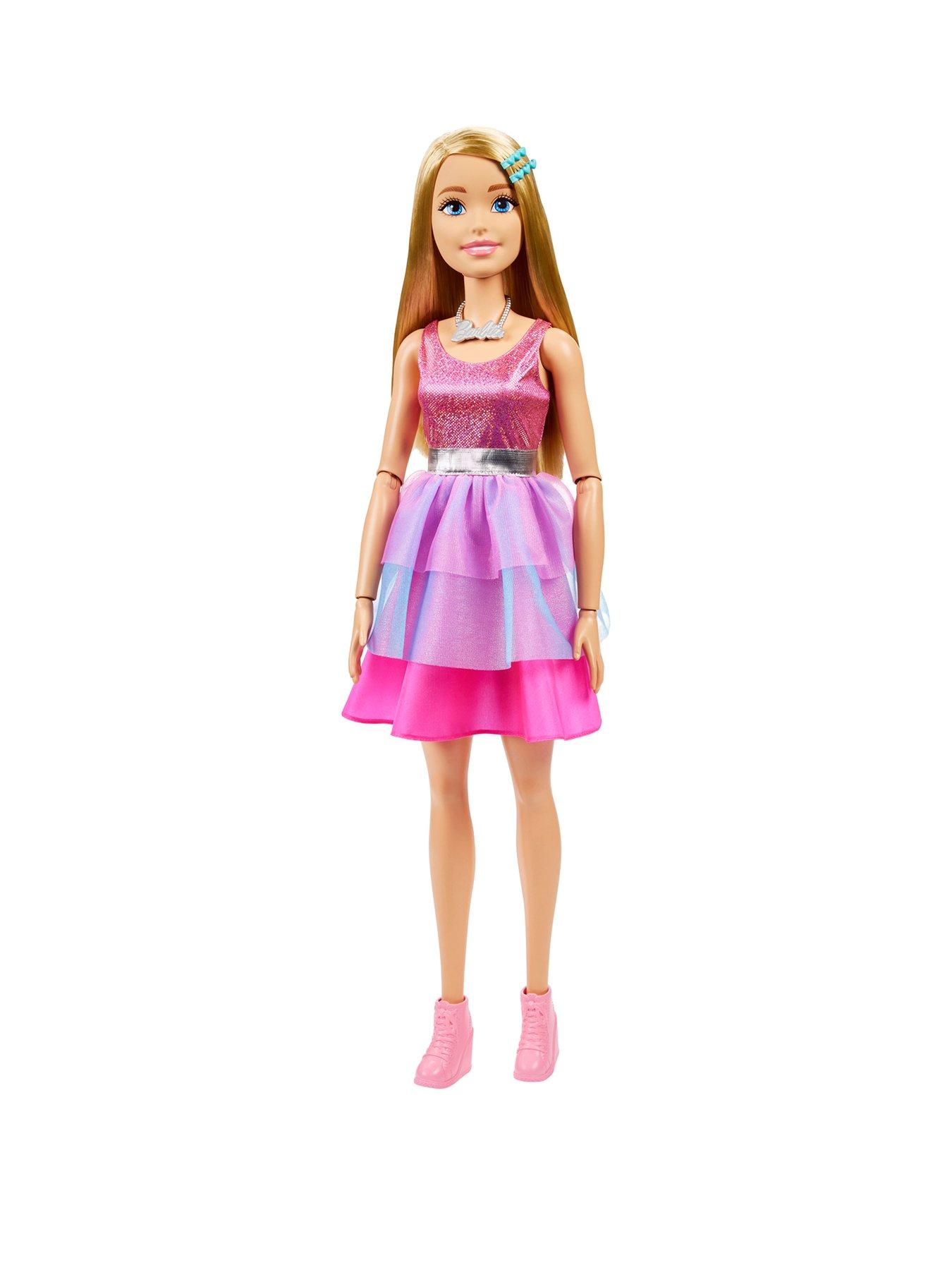 Barbie Large Doll, 28ins tall, with blonde hair and shimmery pink dress ...