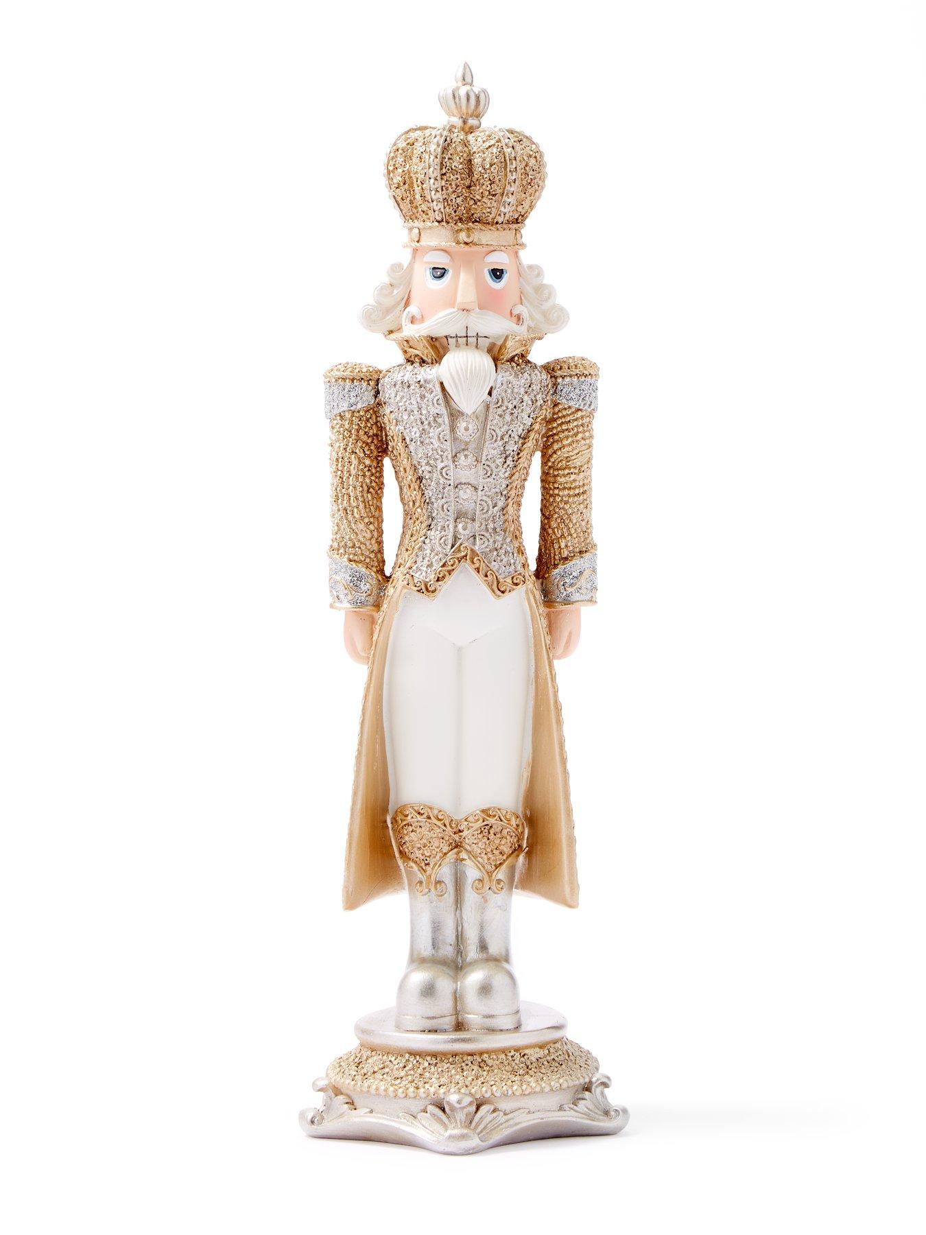 Festive Beaded Effect Christmas Nutcracker Decoration - Gold/silver | Very