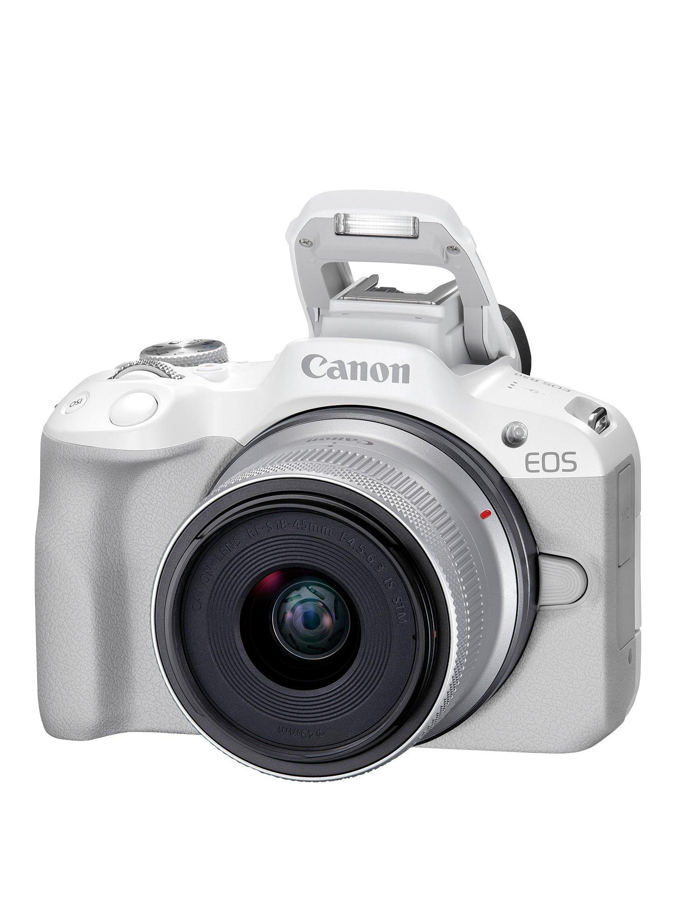 Canon EOS R50 APS-C Mirrorless Camera inc RF-S 18-45mm Lens - White ...
