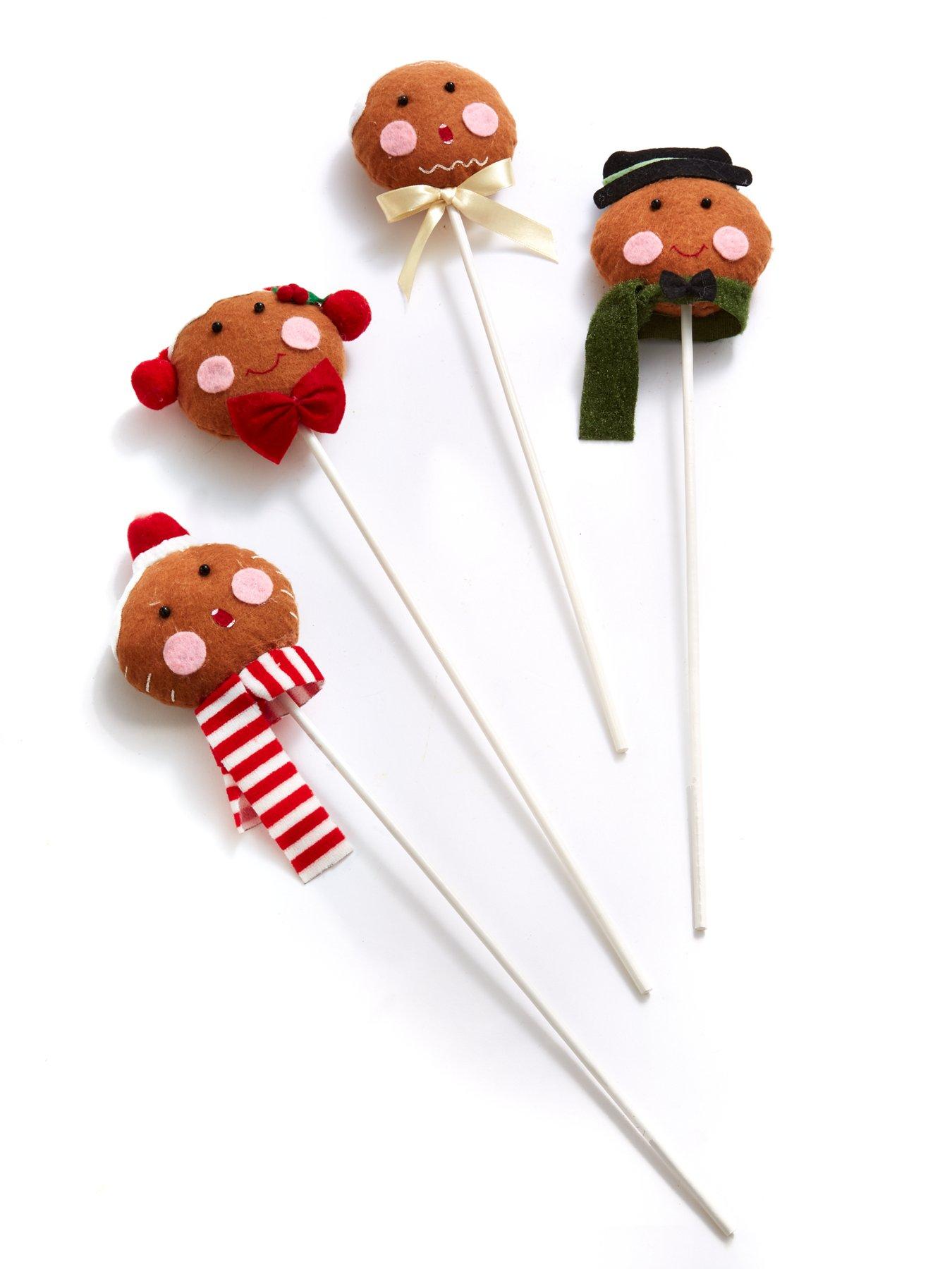 Very Home Set of 4 Gingerbread Christmas Tree Picks | very.co.uk