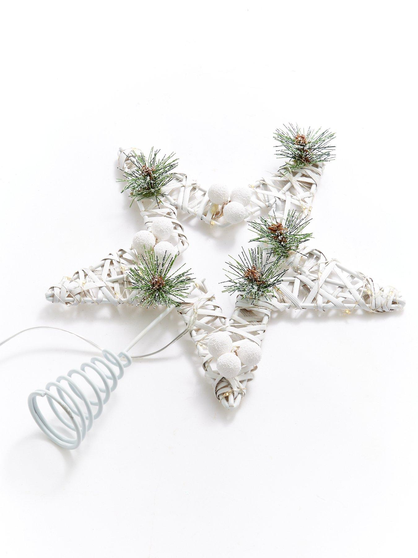 Very Home Pre Lit White Star Christmas Tree Topper | very.co.uk