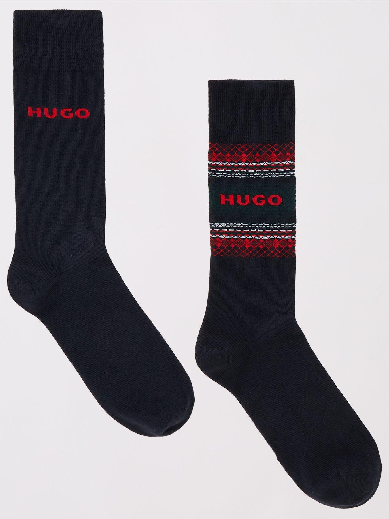 HUGO Bodywear 2P Rs Giftset Xmas C Socks - Dark Blue | Very.co.uk