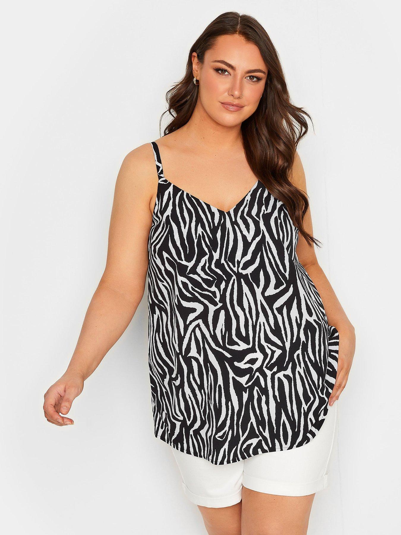 Yours Zebra Print Cami Vest Top - Black/White | Very