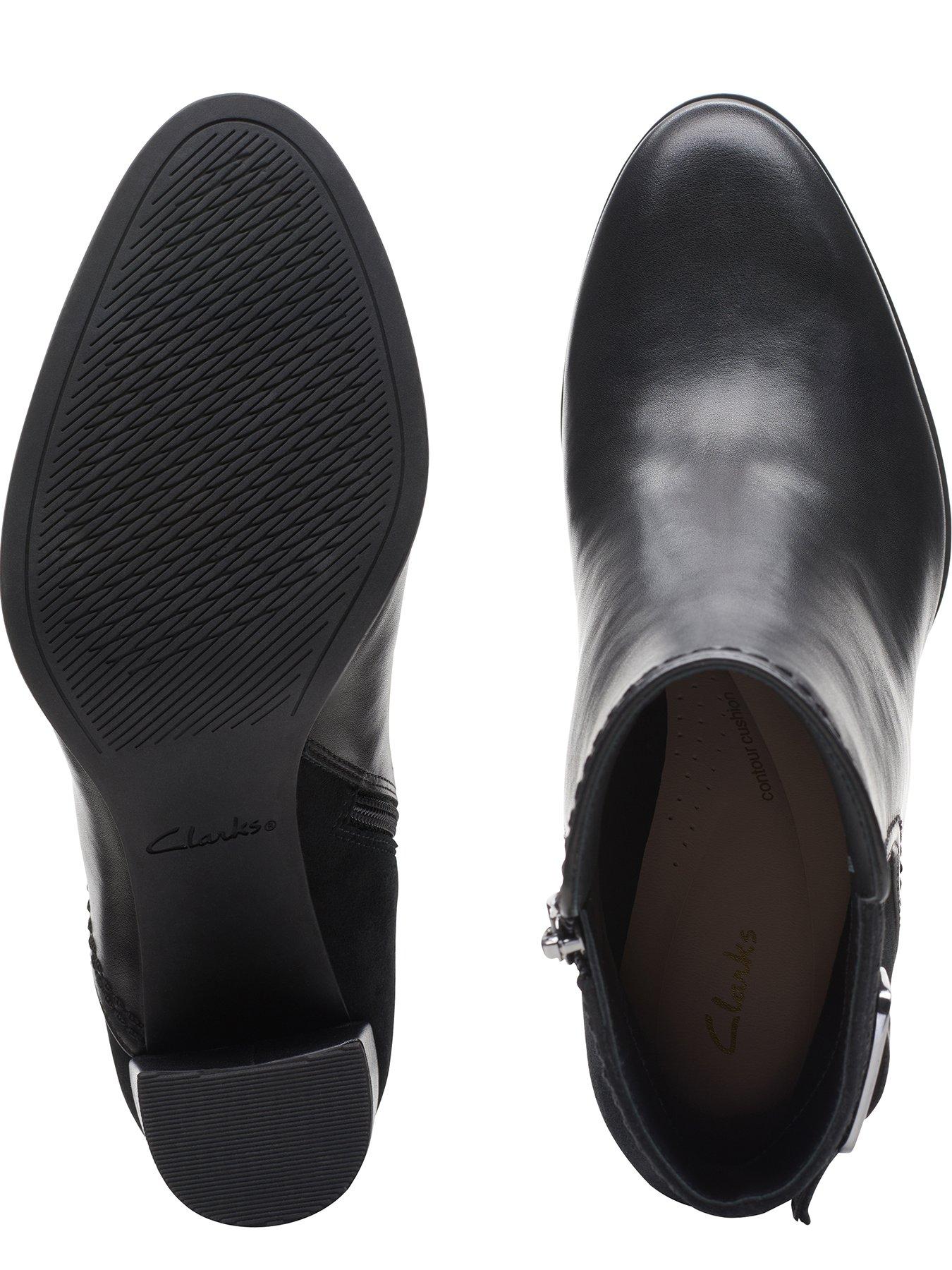 Clarks Freva85 Buckle Boots - Black Leather | Very