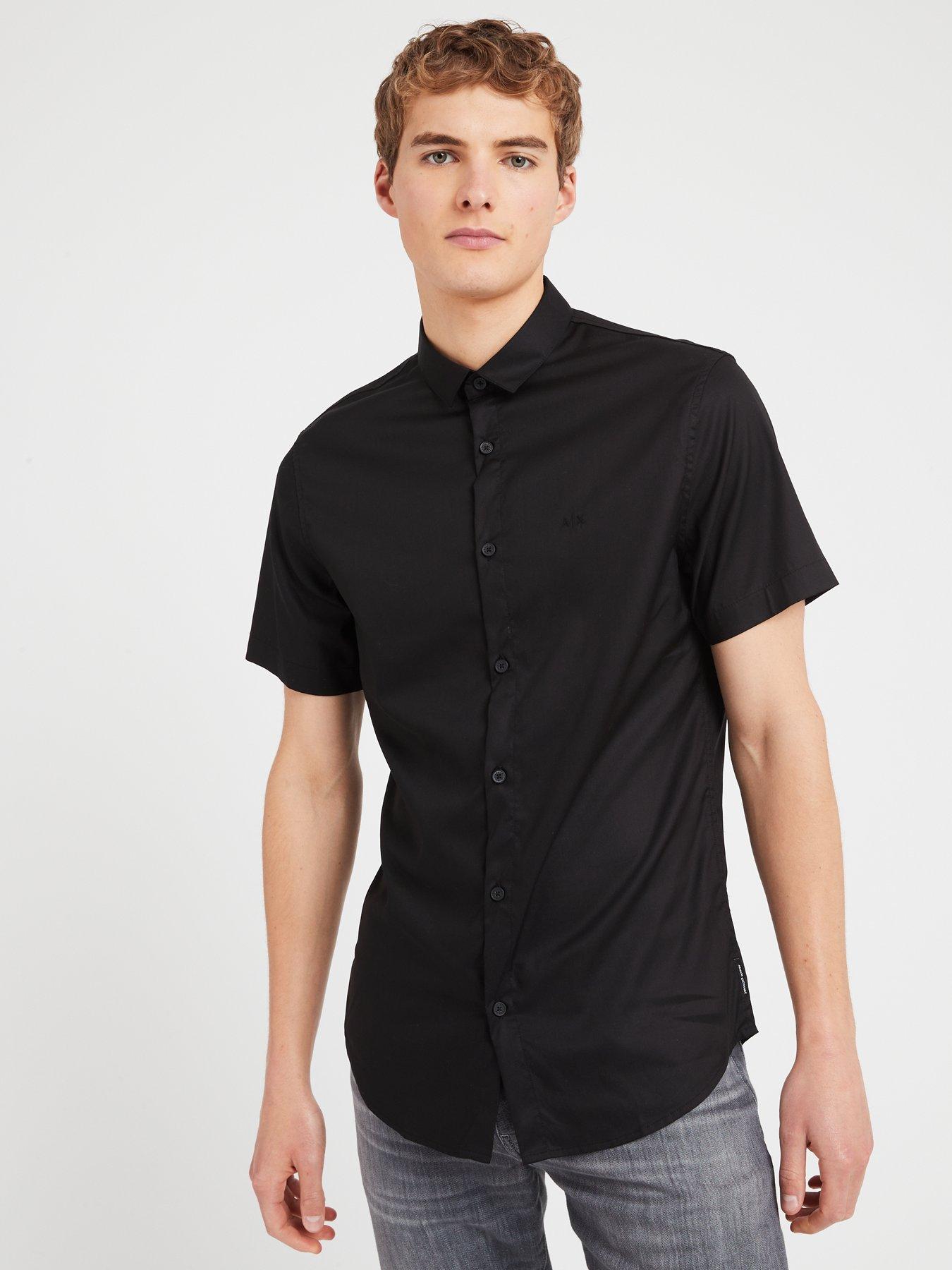 Armani Exchange Slim Fit Stretch Short Sleeve Shirt White Very
