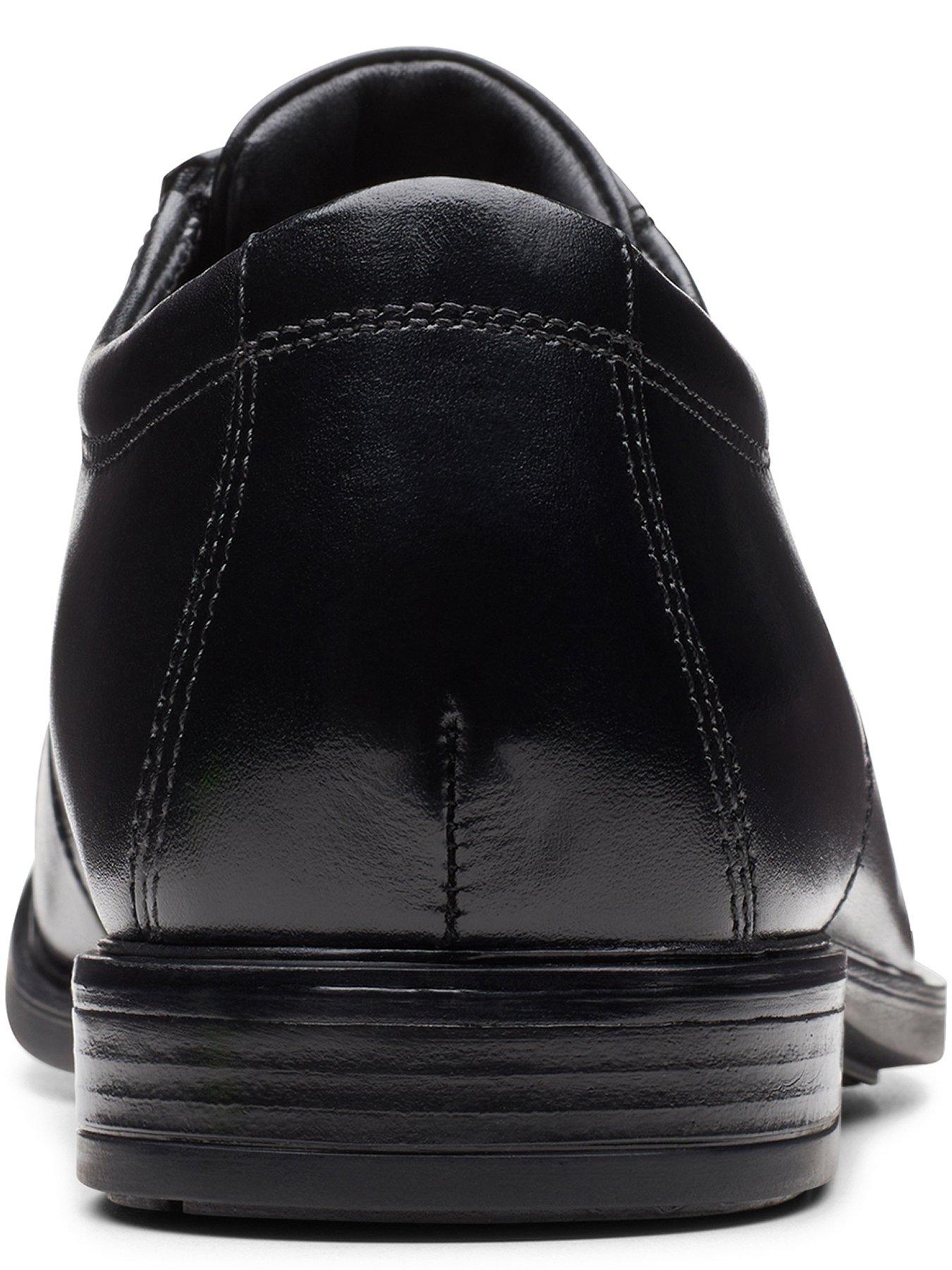 Clarks Wide Fit Howard Cap Oxford Shoes - Black | Very