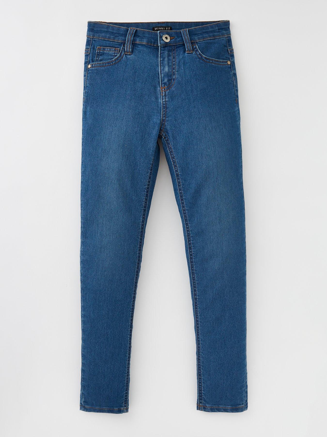 V by Very Girls Mid-Wash Skinny Jeans - Blue | Very