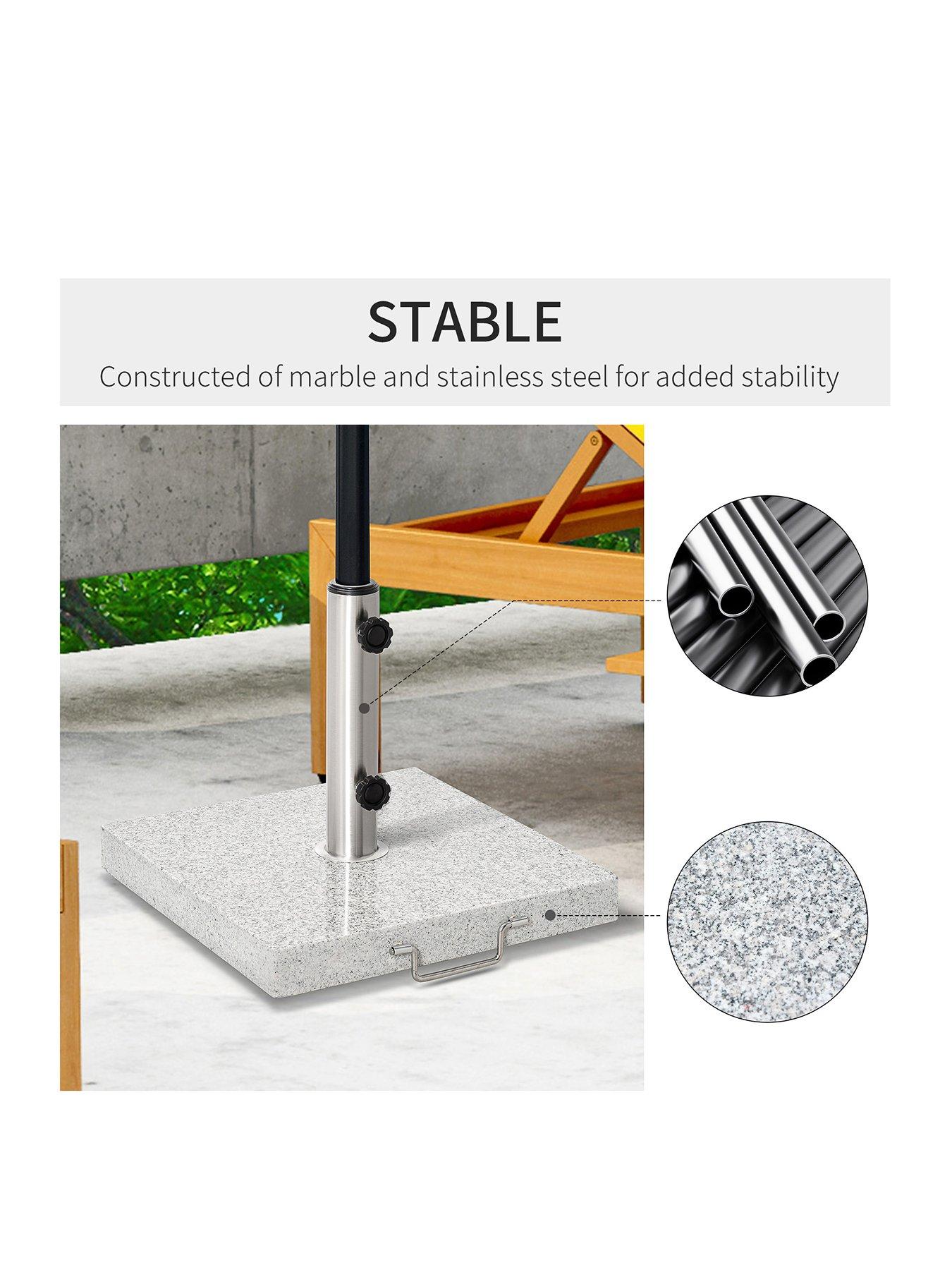 OutSunny 30kg Marble Umbrella Base - Hemp Grey | Very