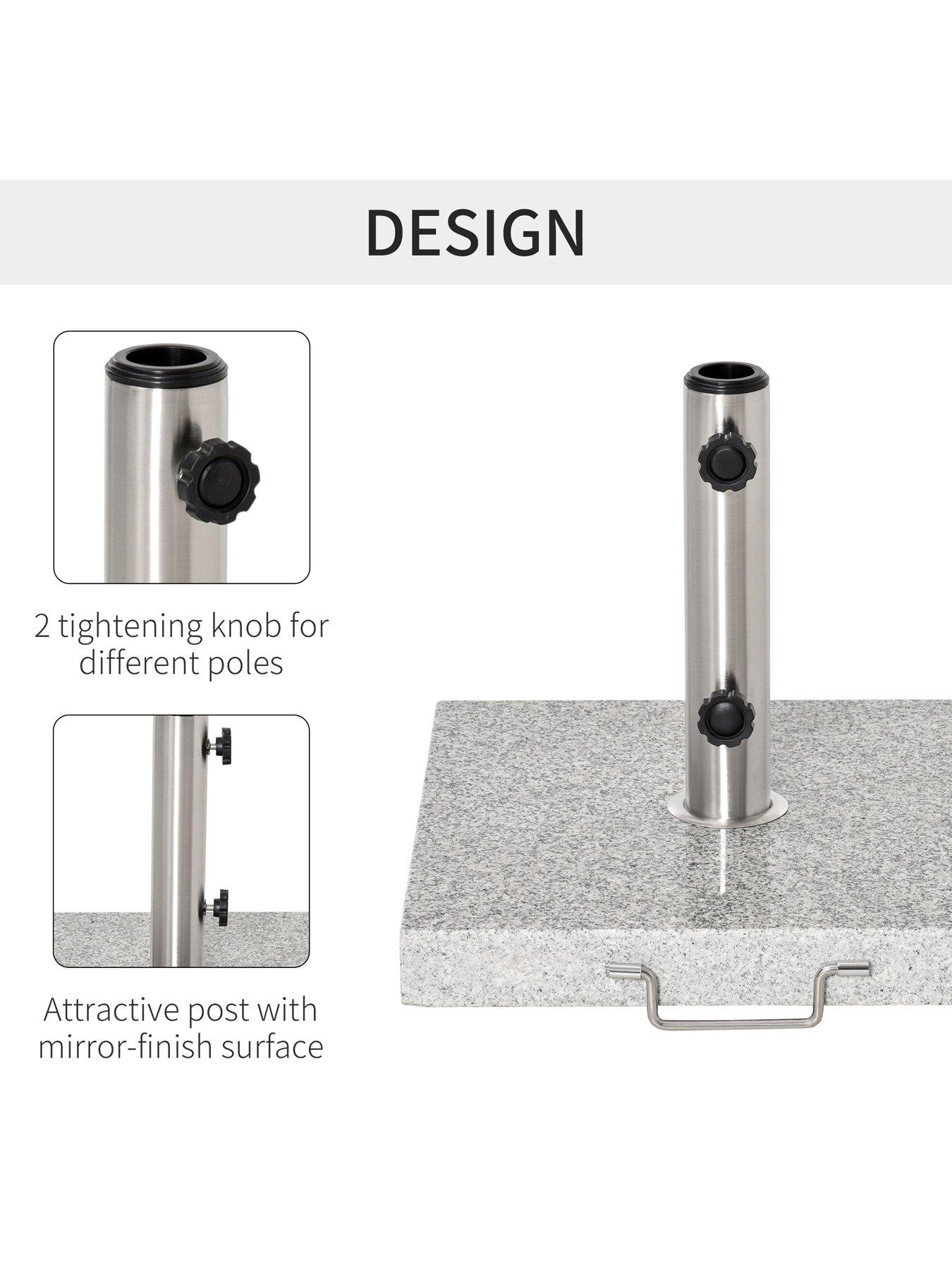 OutSunny 30kg Marble Umbrella Base - Hemp Grey | Very