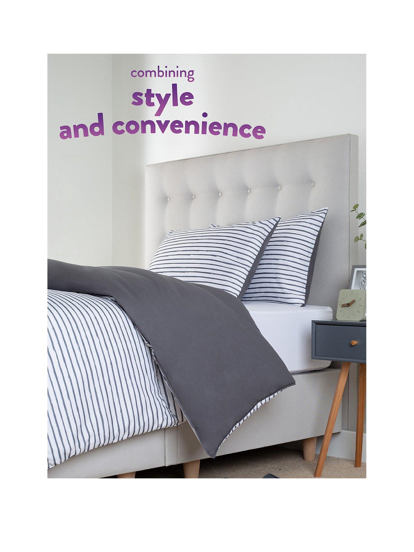 Slumberdown Coverless Comfort Printed Stripe 10.5 Tog Duvet - Grey ...