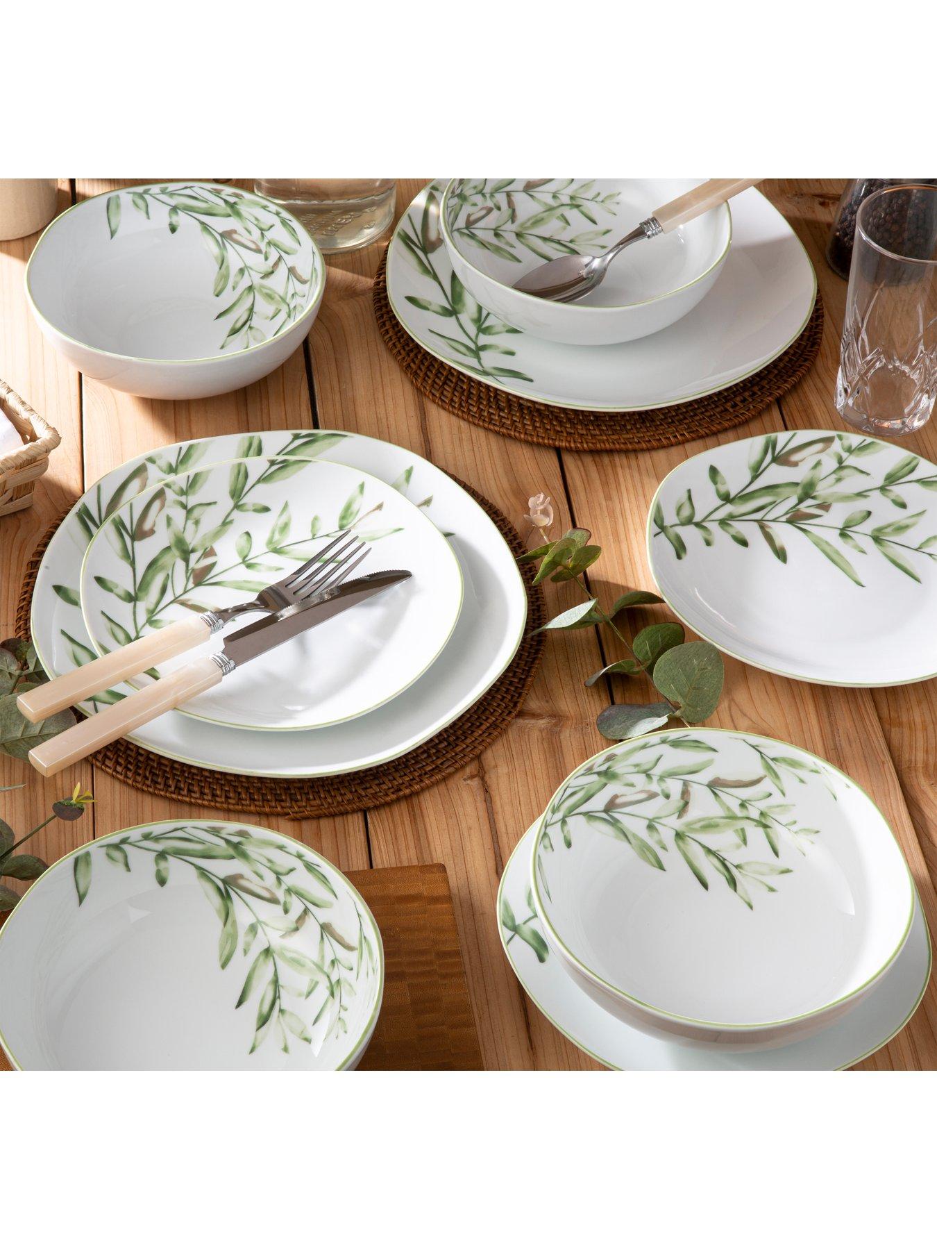 WATERSIDE 12 Piece Artisan Leaf Dinner Set | very.co.uk