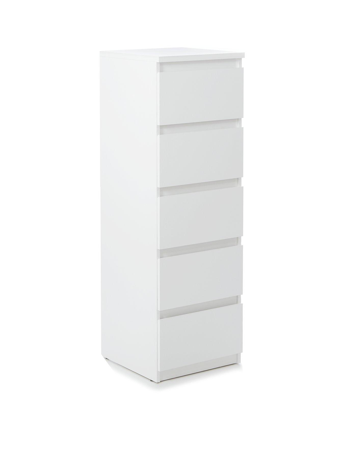 Very Home Lisson 5 Drawer Narrow Chest - White - FSC® Certified | Very