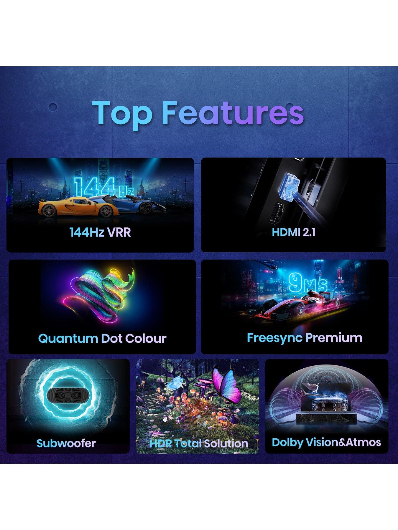 Hisense 55E7KQTUK Pro, 55 inch, 4K Ultra HD, QLED, Smart TV | Very