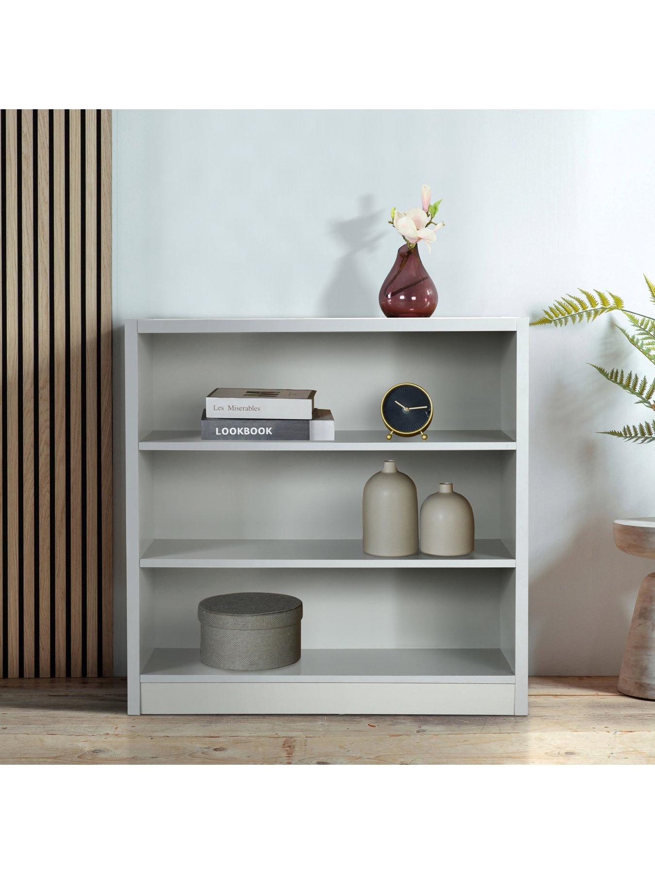 Very Home Metro Small Wide Bookcase - Grey - FSC® Certified | Very