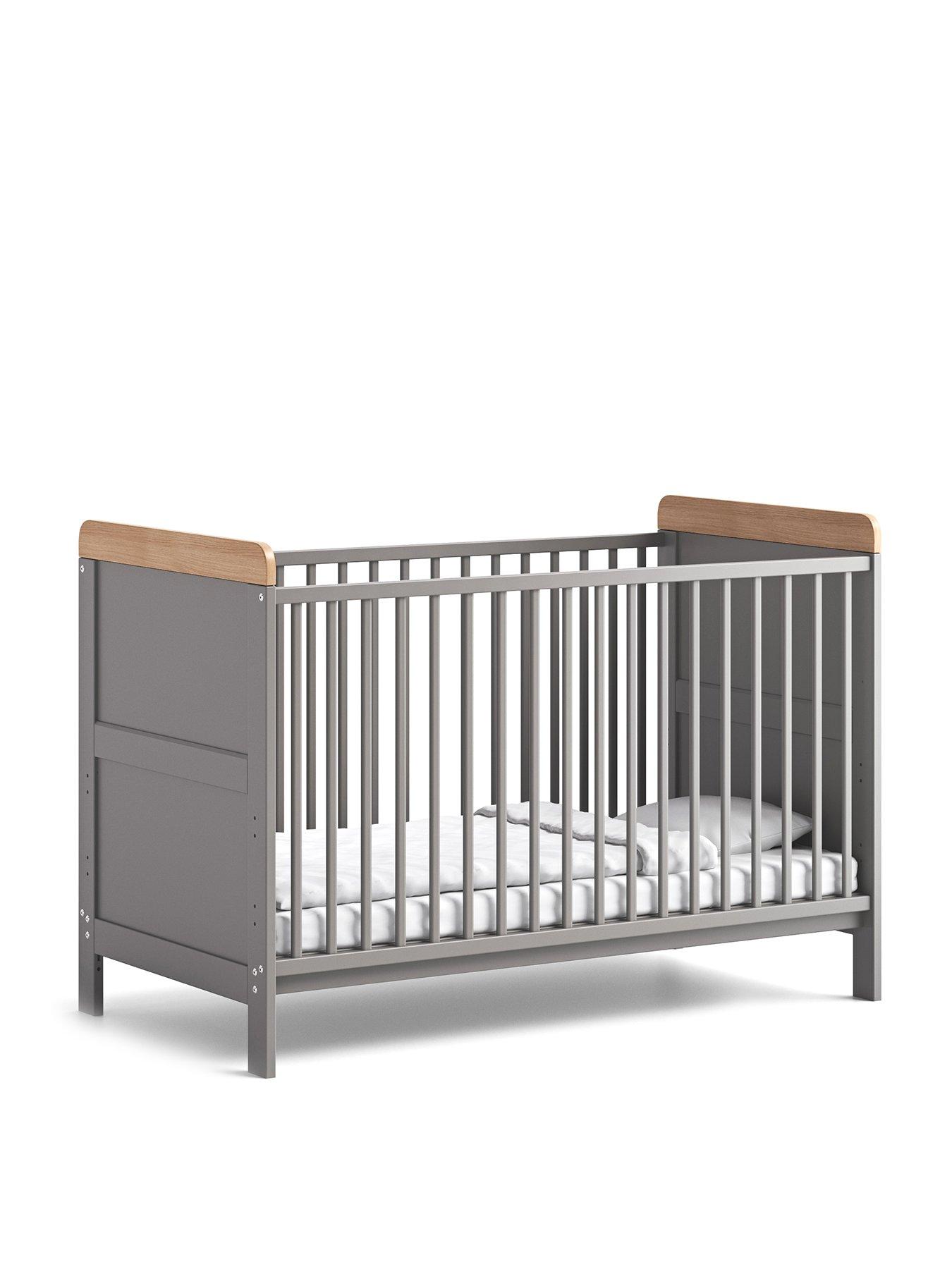 Little Acorns Classic 2-Tone Cot Bed - Grey/Oak | Very