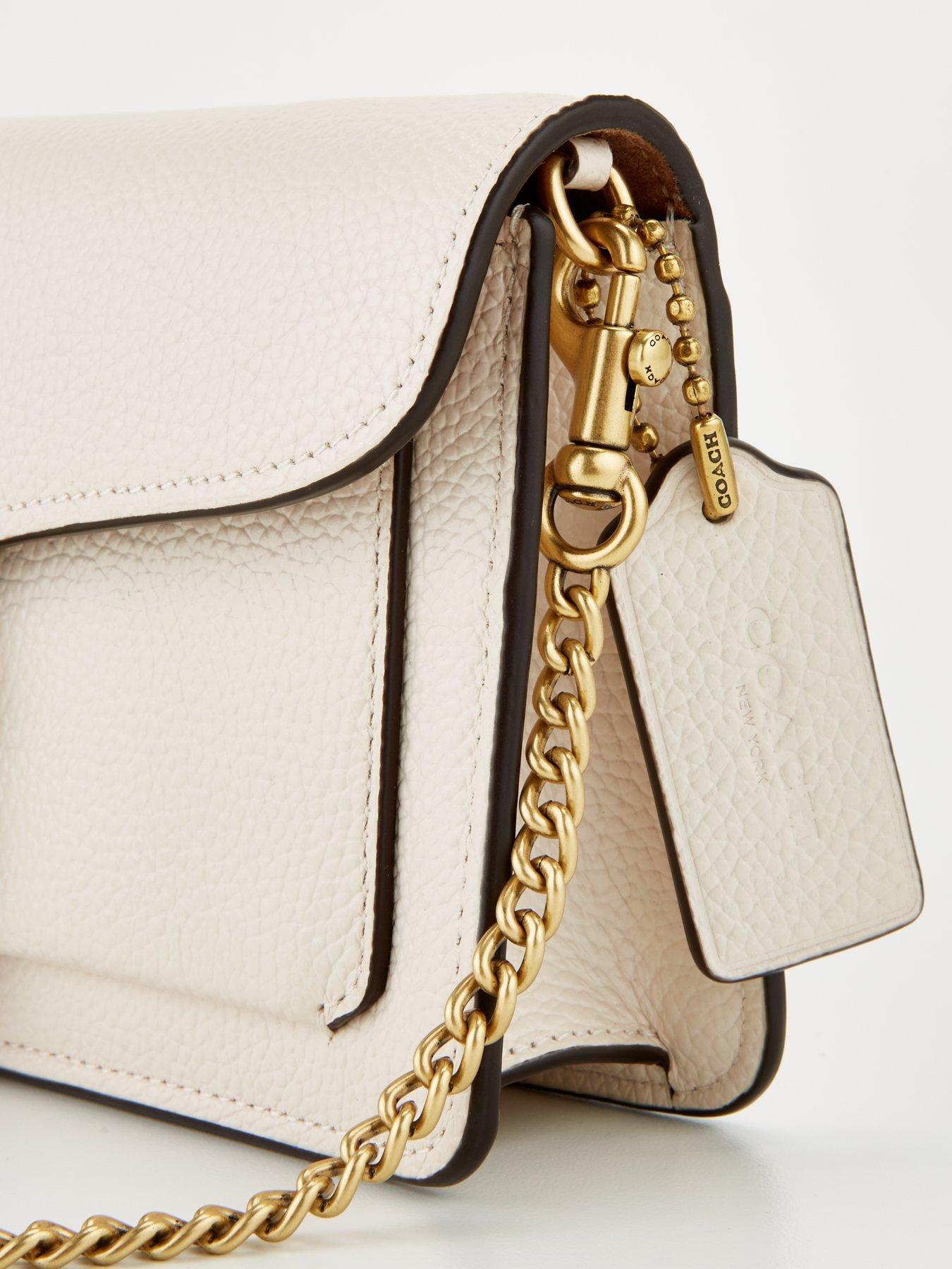COACH Tabby Polished Pebble Chain Clutch Bag - Chalk | Very