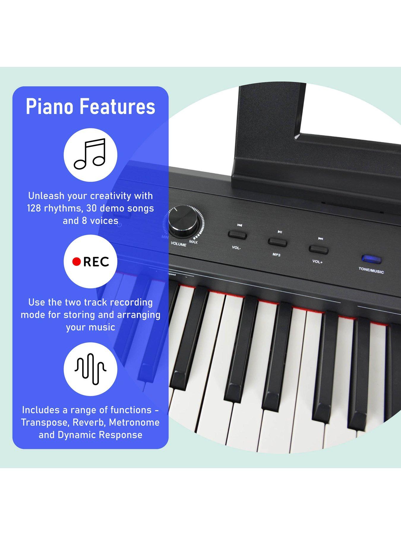 Axus 88 Key Portable Digital Piano Package in Black with Stand ...