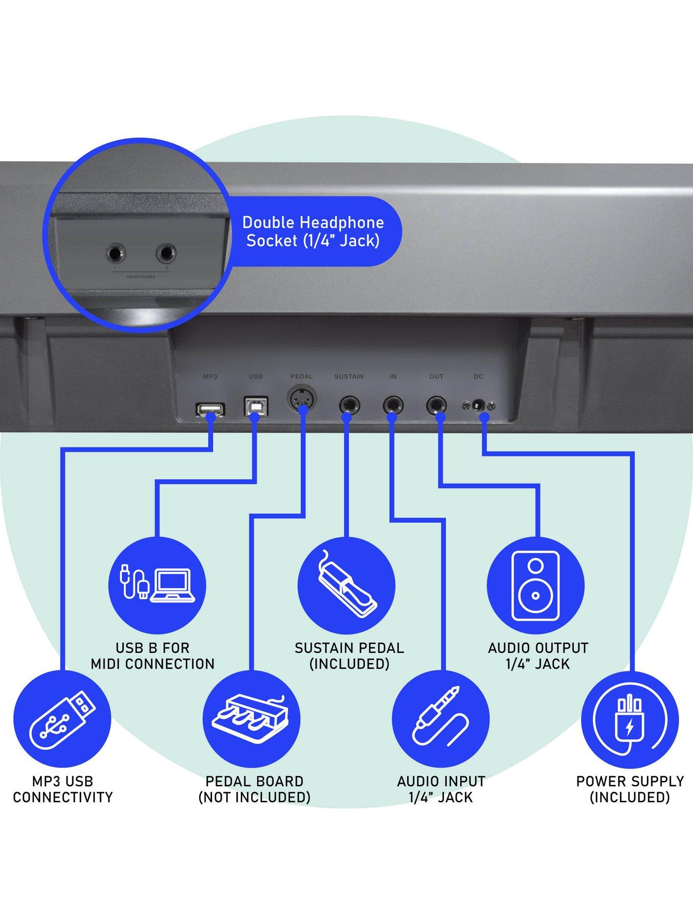 Axus 88 Key Portable Digital Piano Package in Black with Stand ...