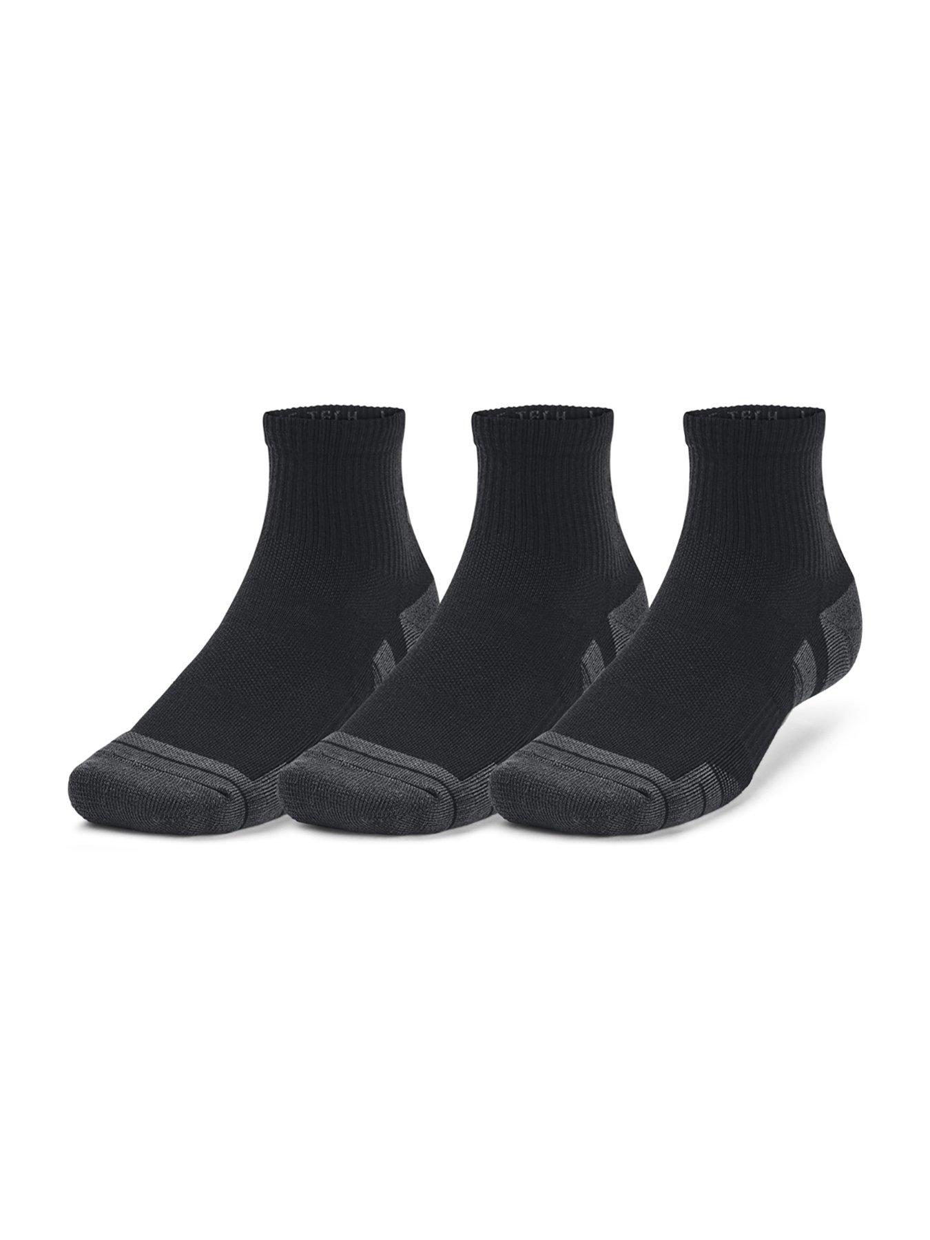 UNDER ARMOUR Performance Tech 3pk Quarter Socks - Black | Very
