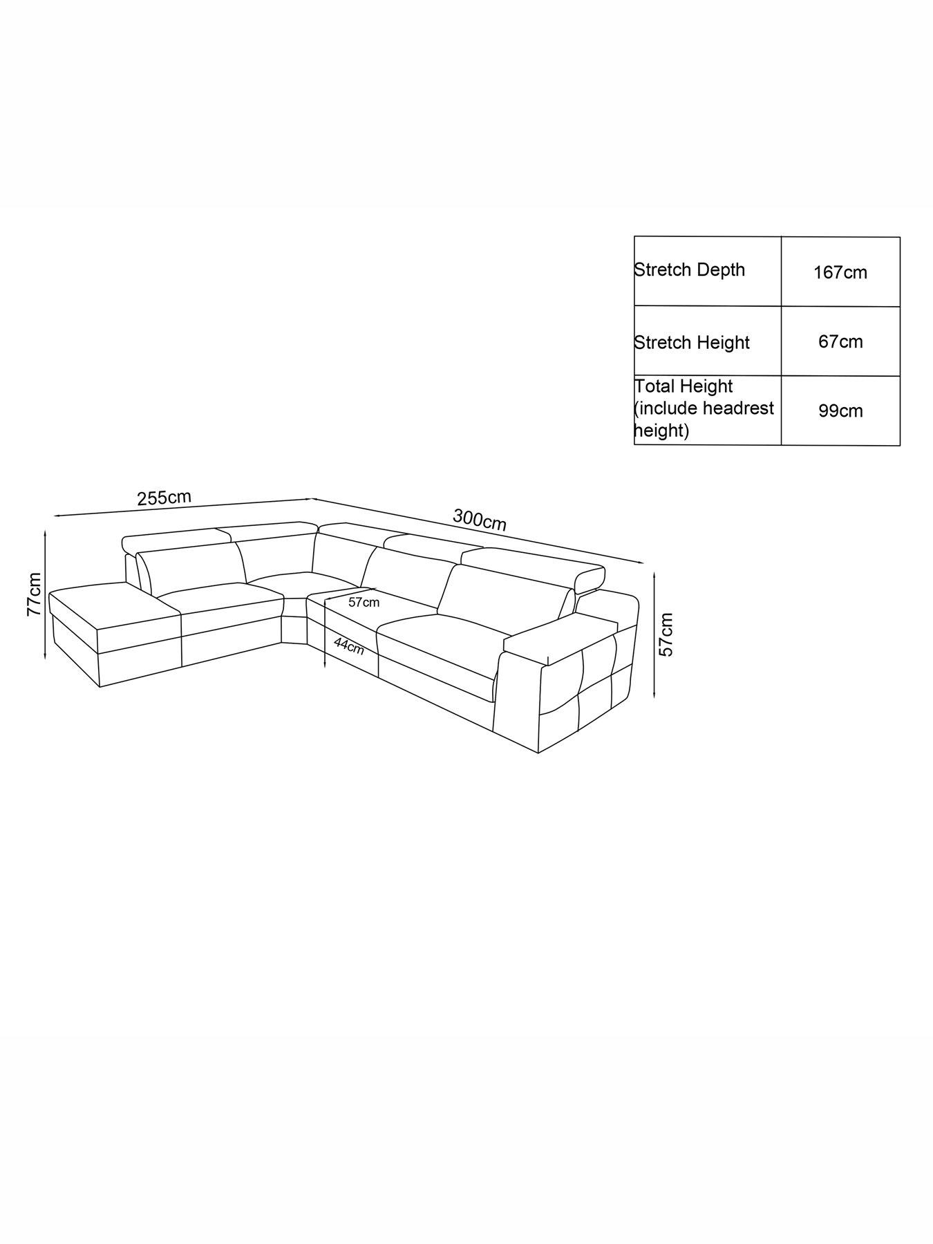Very Home Detroit Fabric Left Hand Power Recliner Corner Group Sofa ...