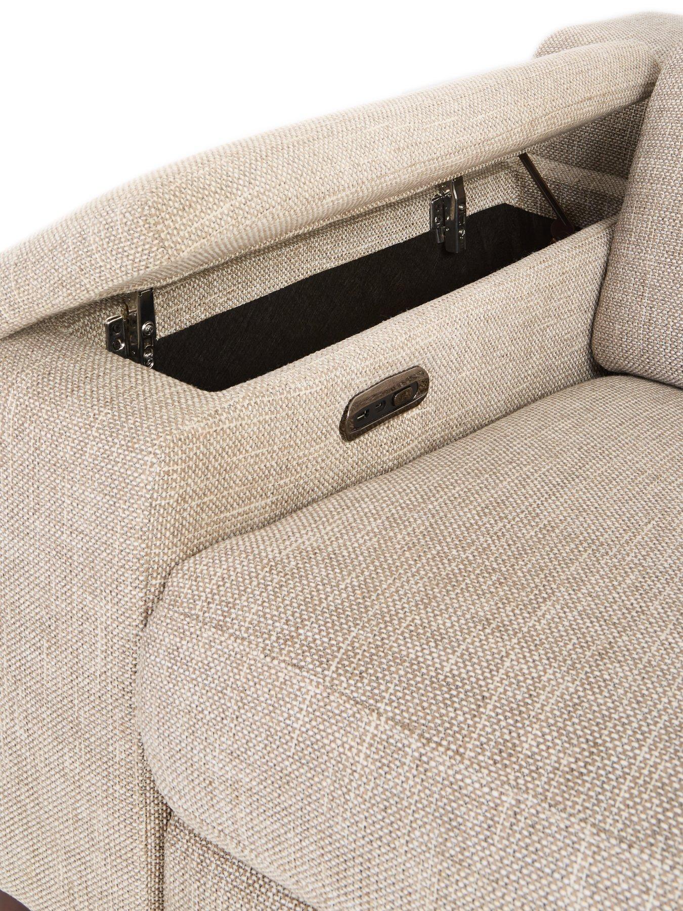 The Very Collection Detroit Fabric Right Hand Power Recliner Corner ...