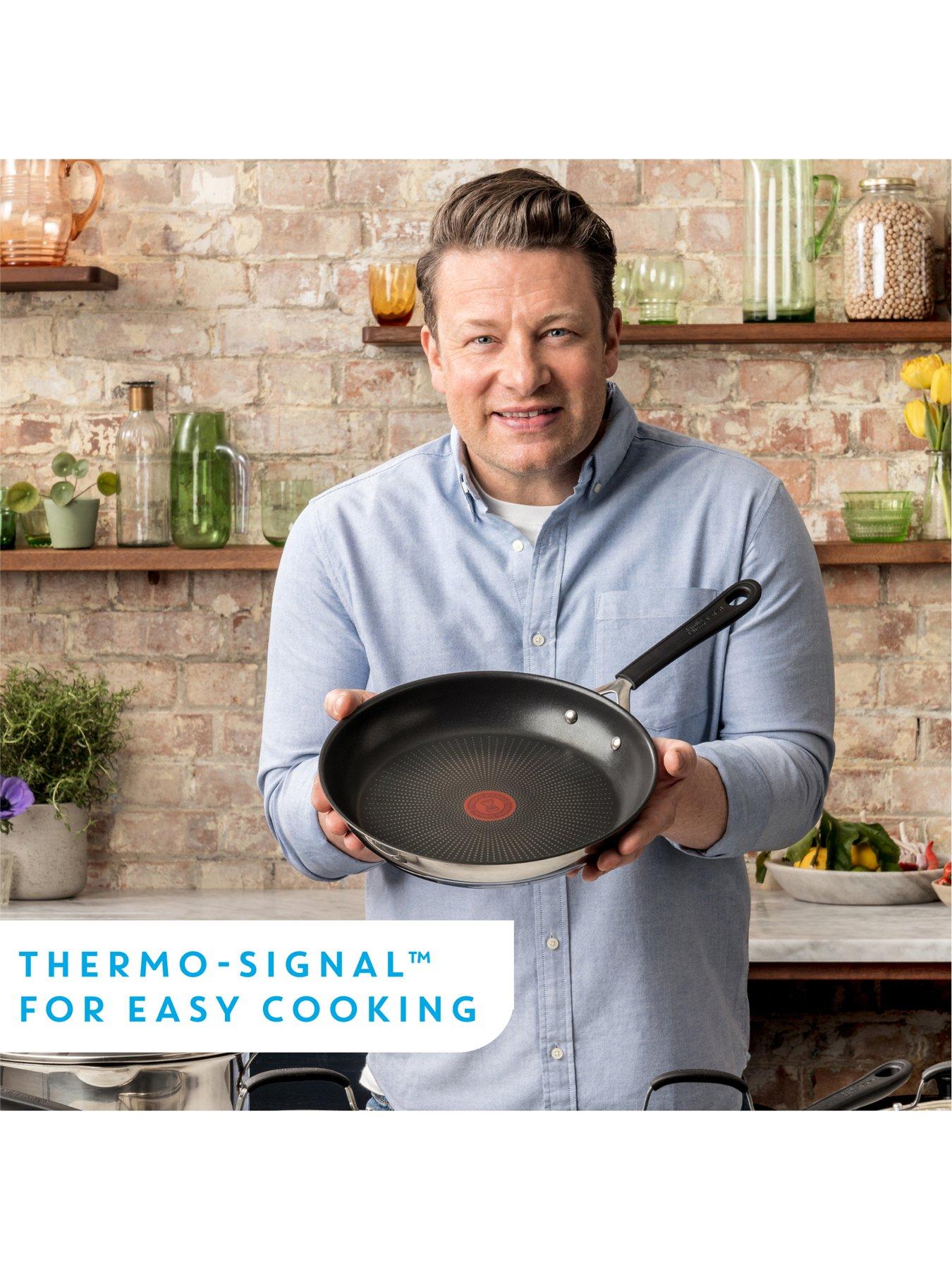 Tefal Jamie Oliver by Tefal Quick Easy Stainless Steel Non Stick Induction Compatible 24cm Frying Pan Very