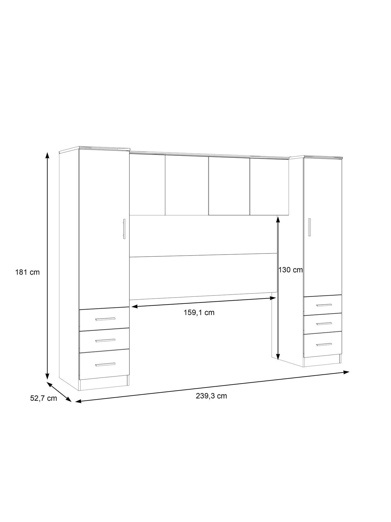The Very Collection Panama Overbed Wardrobe - Black - FSC® Certified | Very