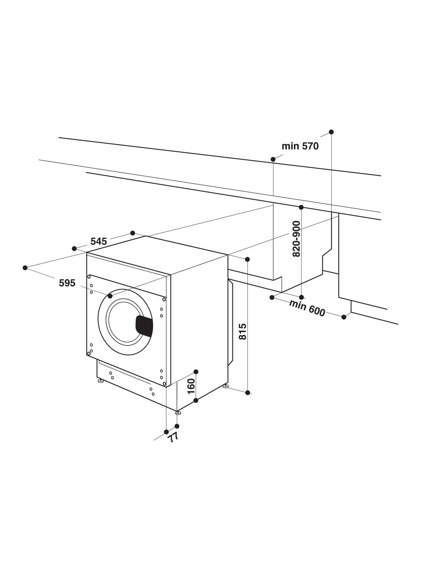 Hotpoint BIWMHG81485 8kg Wash, 1400rpm Spin Integrated Washing Machine ...