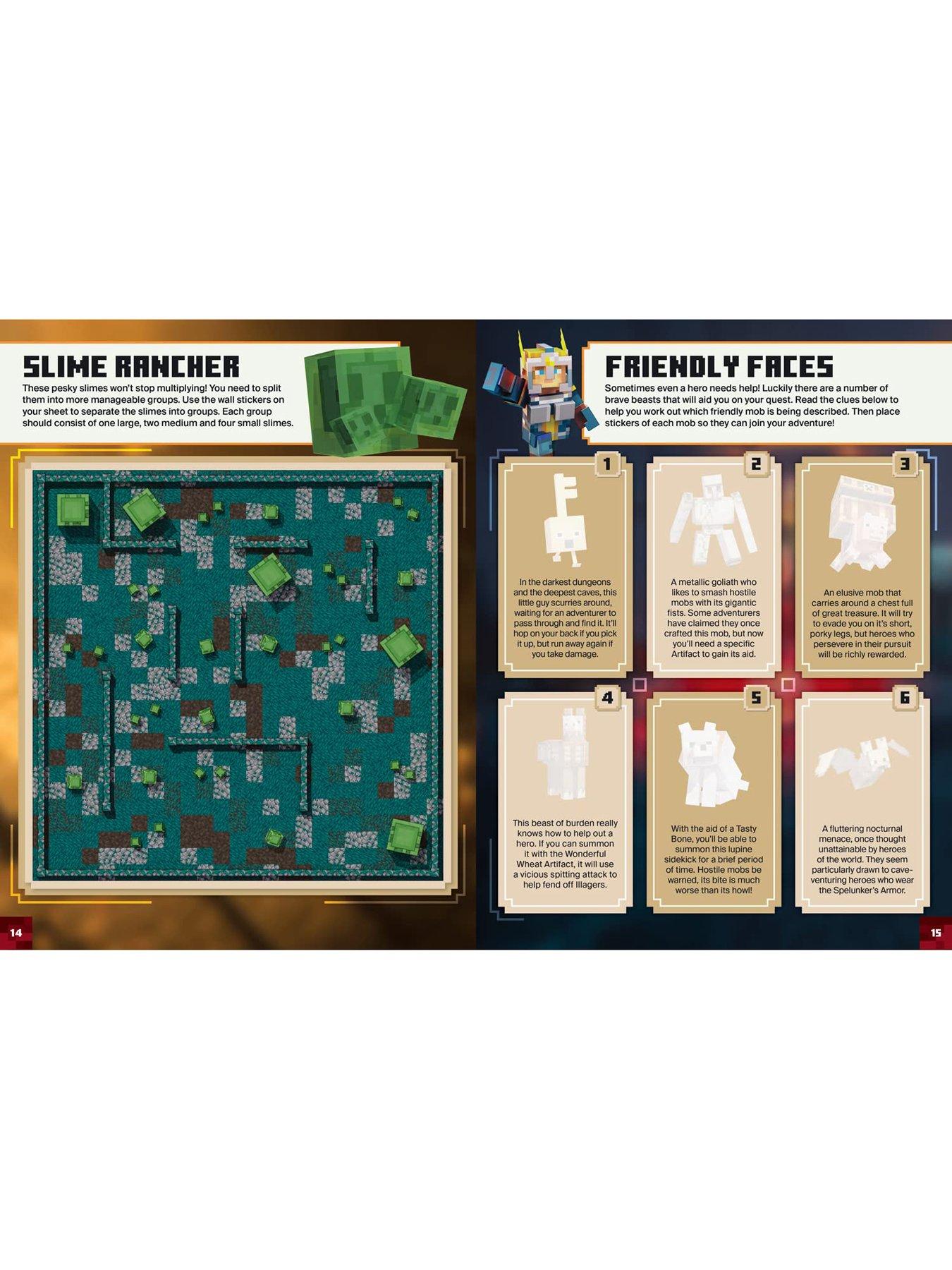 Minecraft Sticker Books - Dungeons & Treasure Hunt | Very