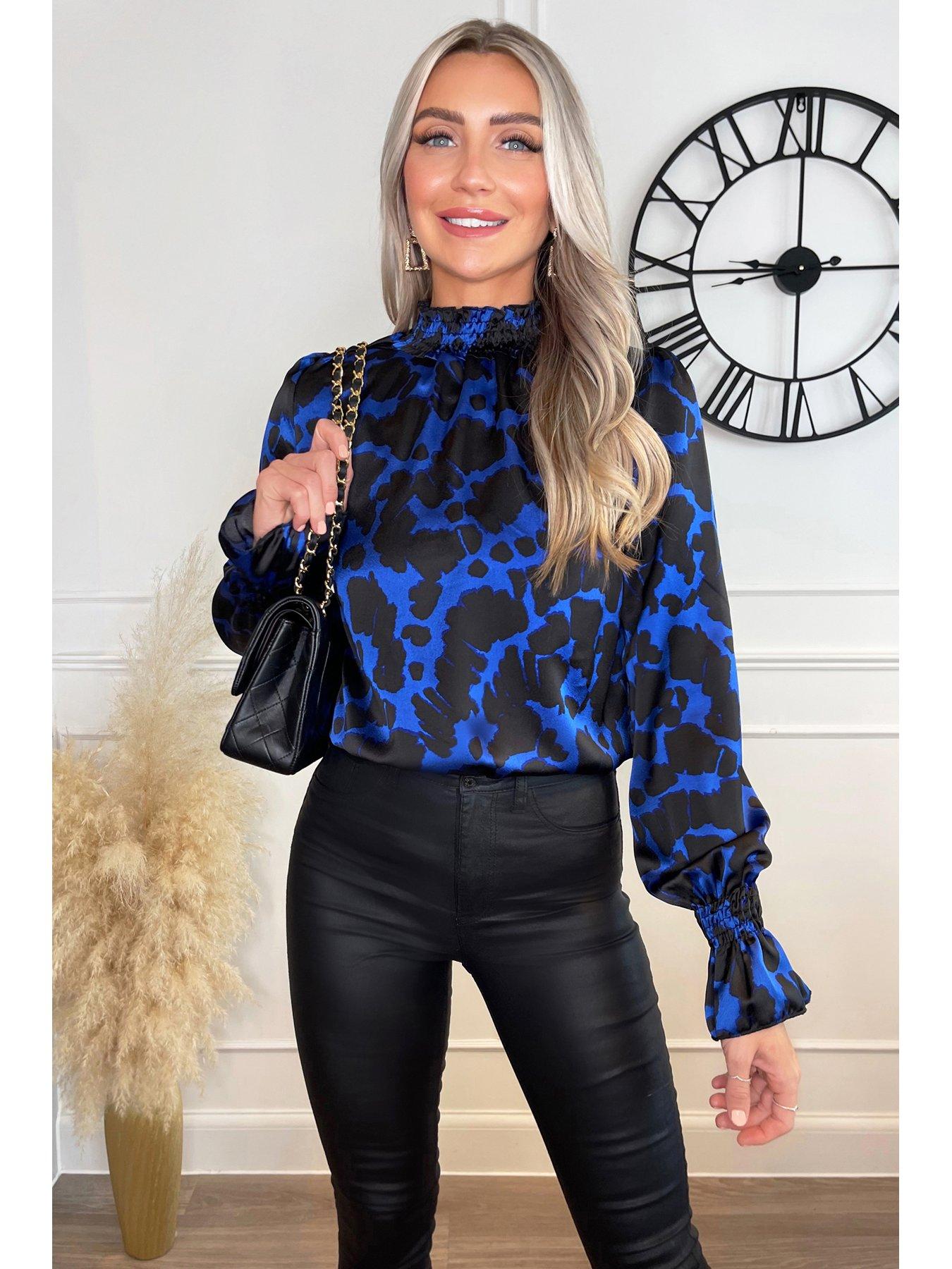 AX Paris Blue Printed Shell Top | Very.co.uk