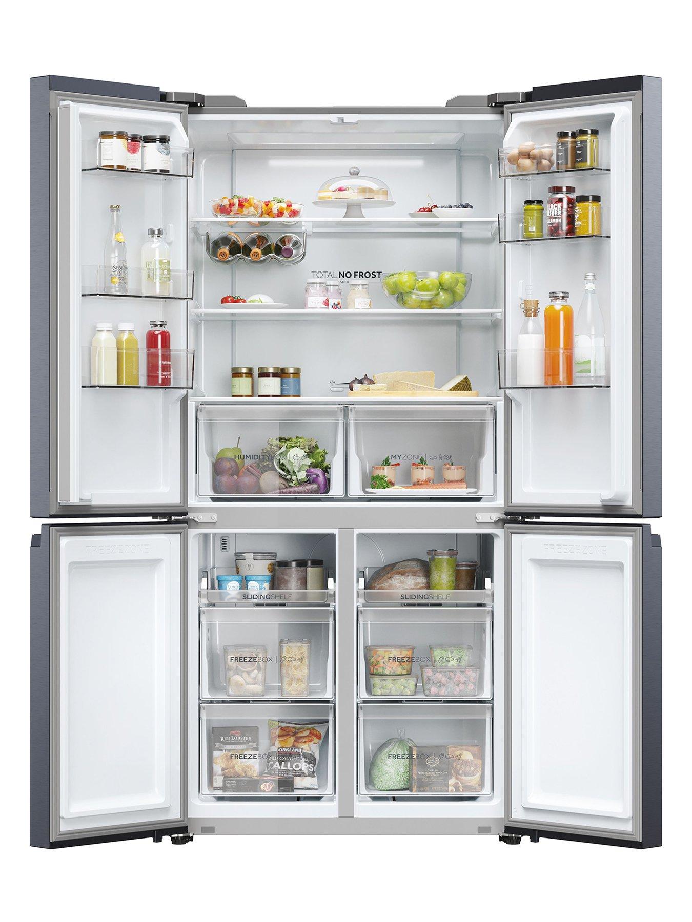 Haier Cube 90 HCR5919ENMB Total No Frost American Fridge Freezer, E ...