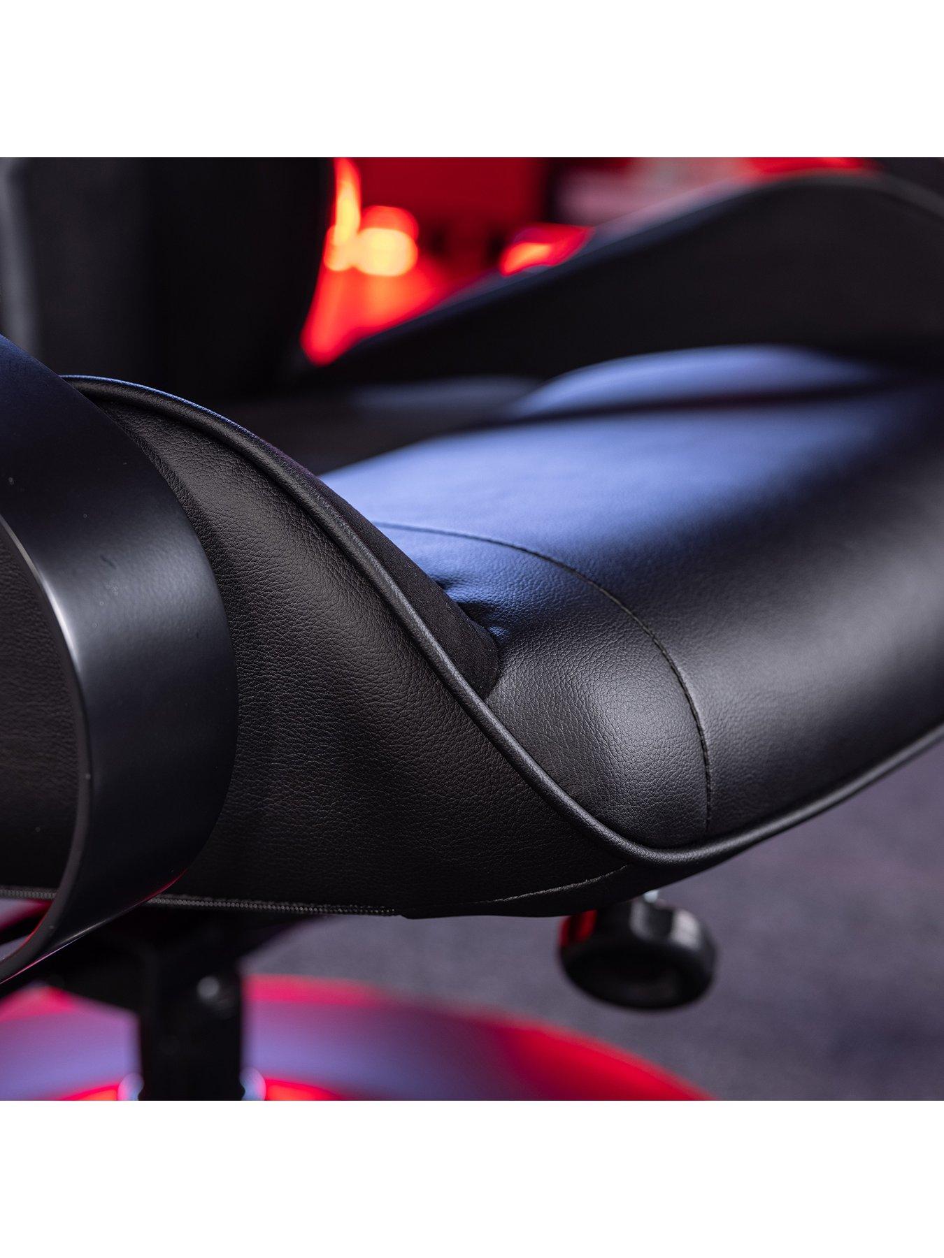 X Rocker Play Milano Multi-Media Reclining Chair with Footstool - Black ...