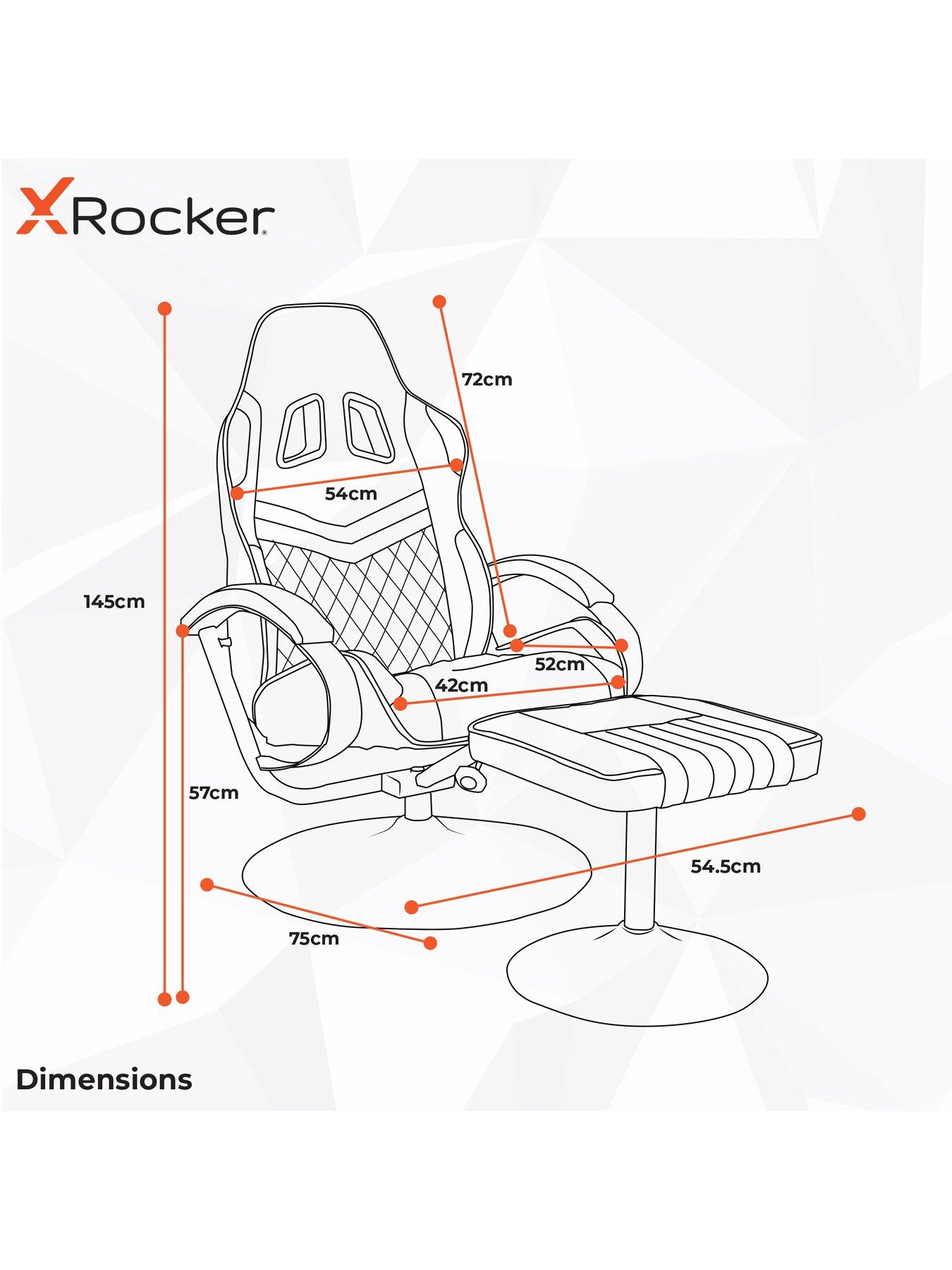 X Rocker Play Milano Multi-Media Reclining Chair with Footstool - Black ...