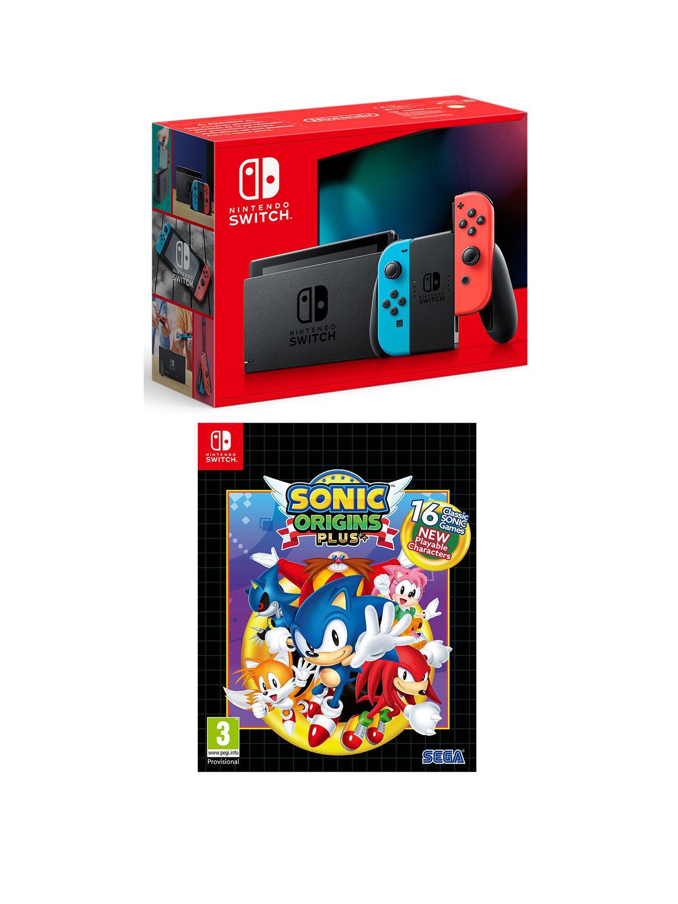 Nintendo Switch Neon Console with Sonic Origins Plus | Very