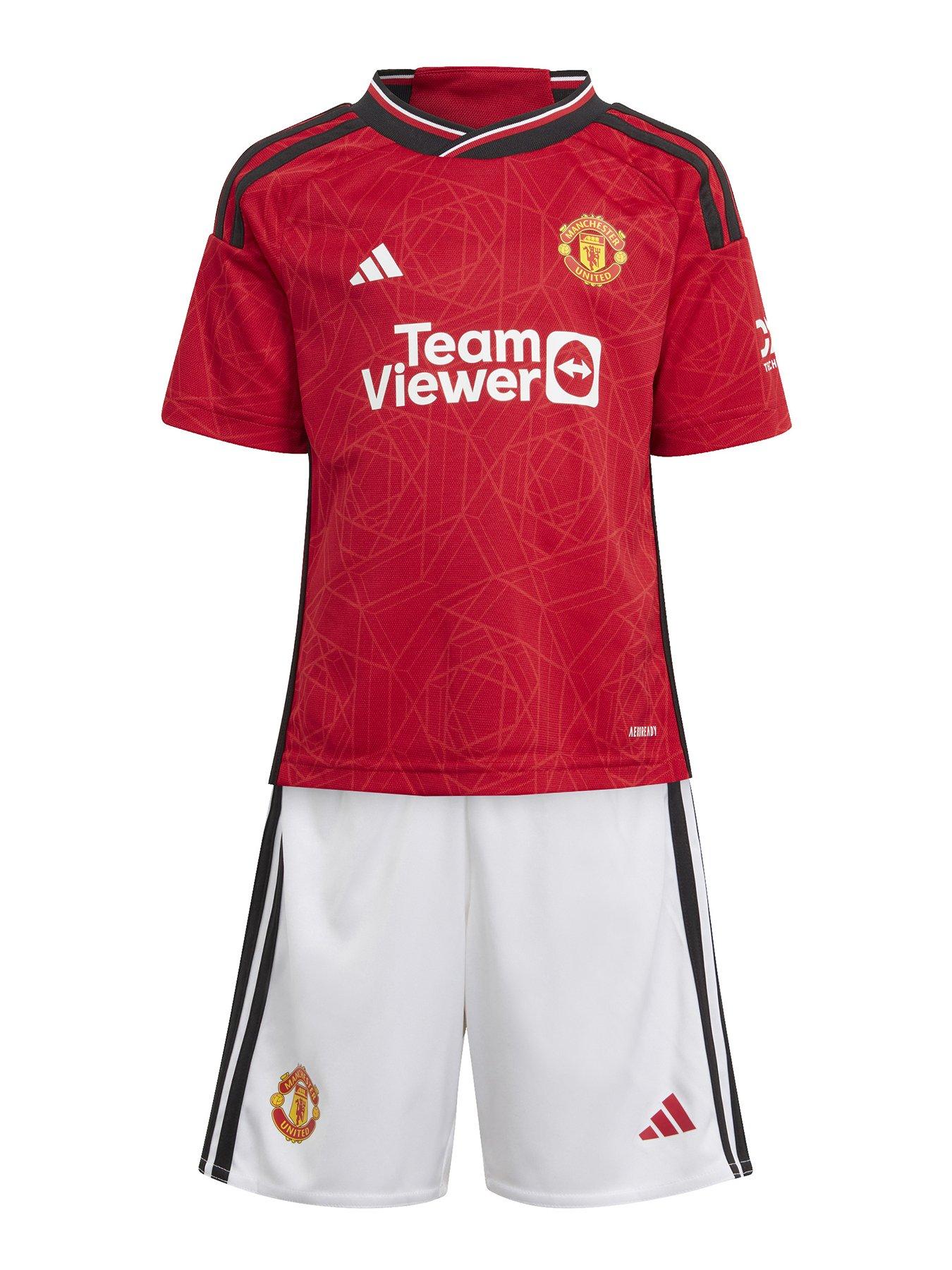 adidas Manchester United Mini Kit 23/24 Home Full Kit - Red | very.co.uk