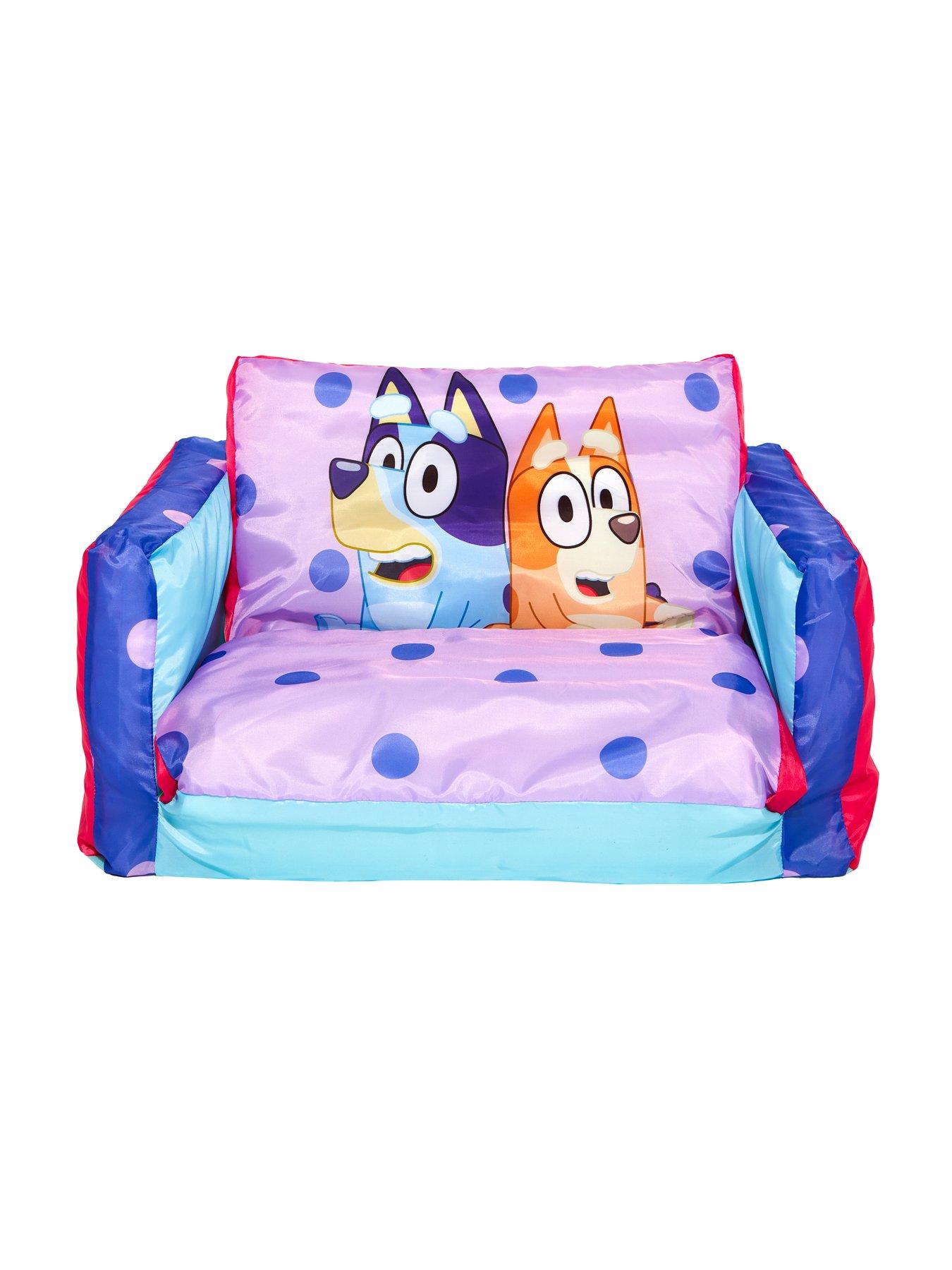 Bluey Flip Out Mini Sofa - 2 in 1 kids inflatable sofa and lounger ...