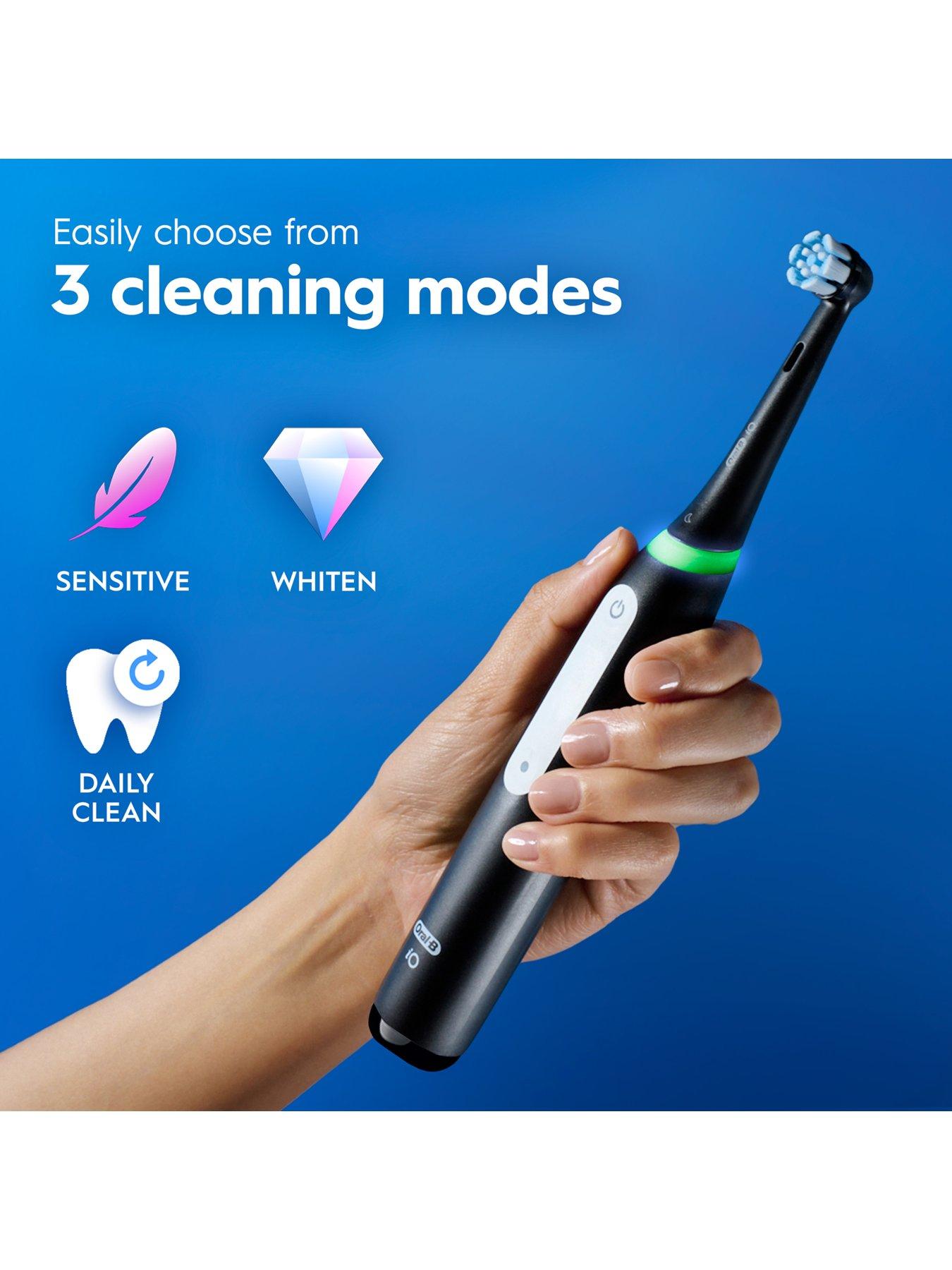 Oral-B iO3 Matt Black & Ice Blue Electric Toothbrush Duo Pack | Very