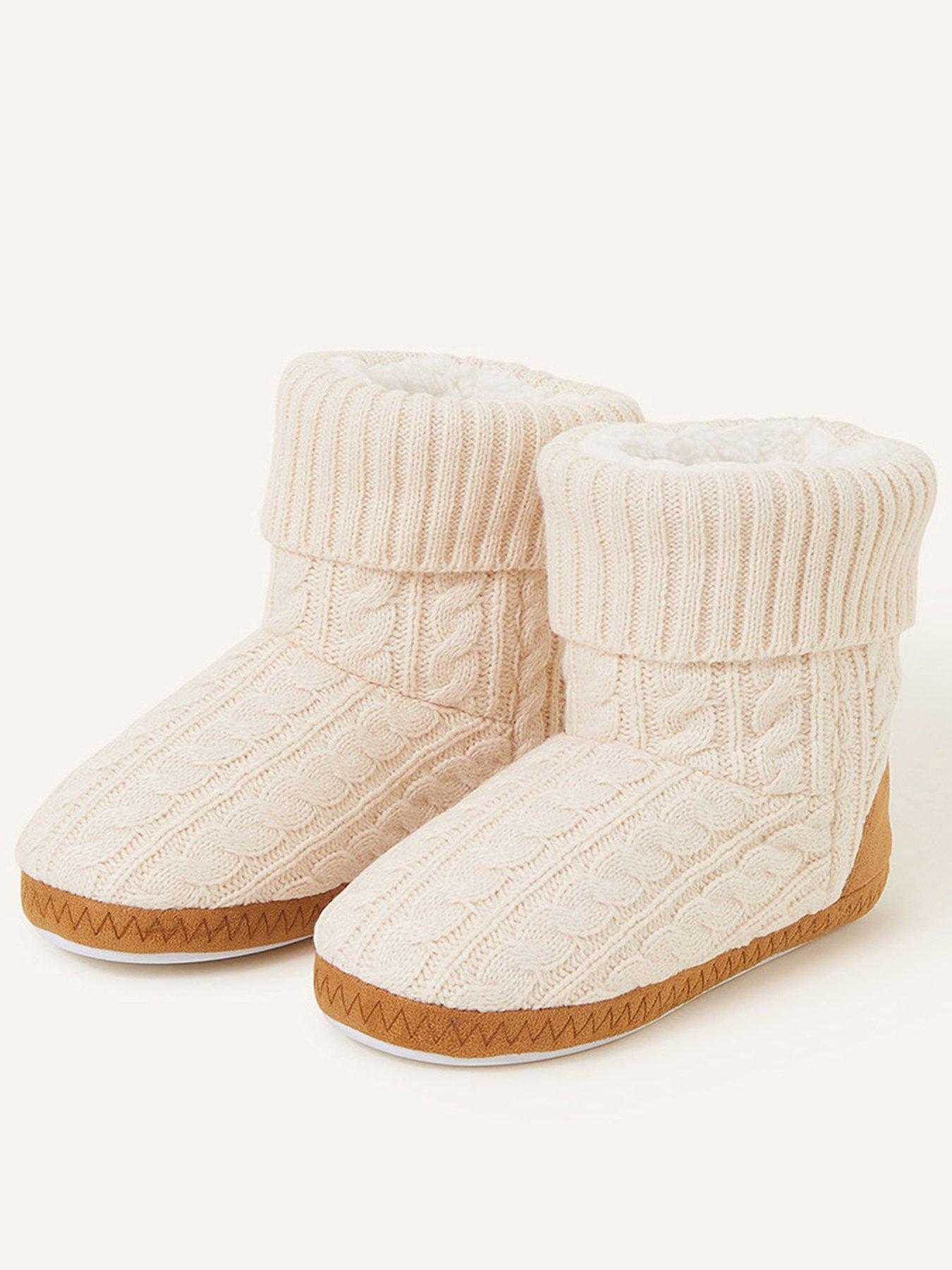 Accessorize Cable Knitted Boot - White | Very