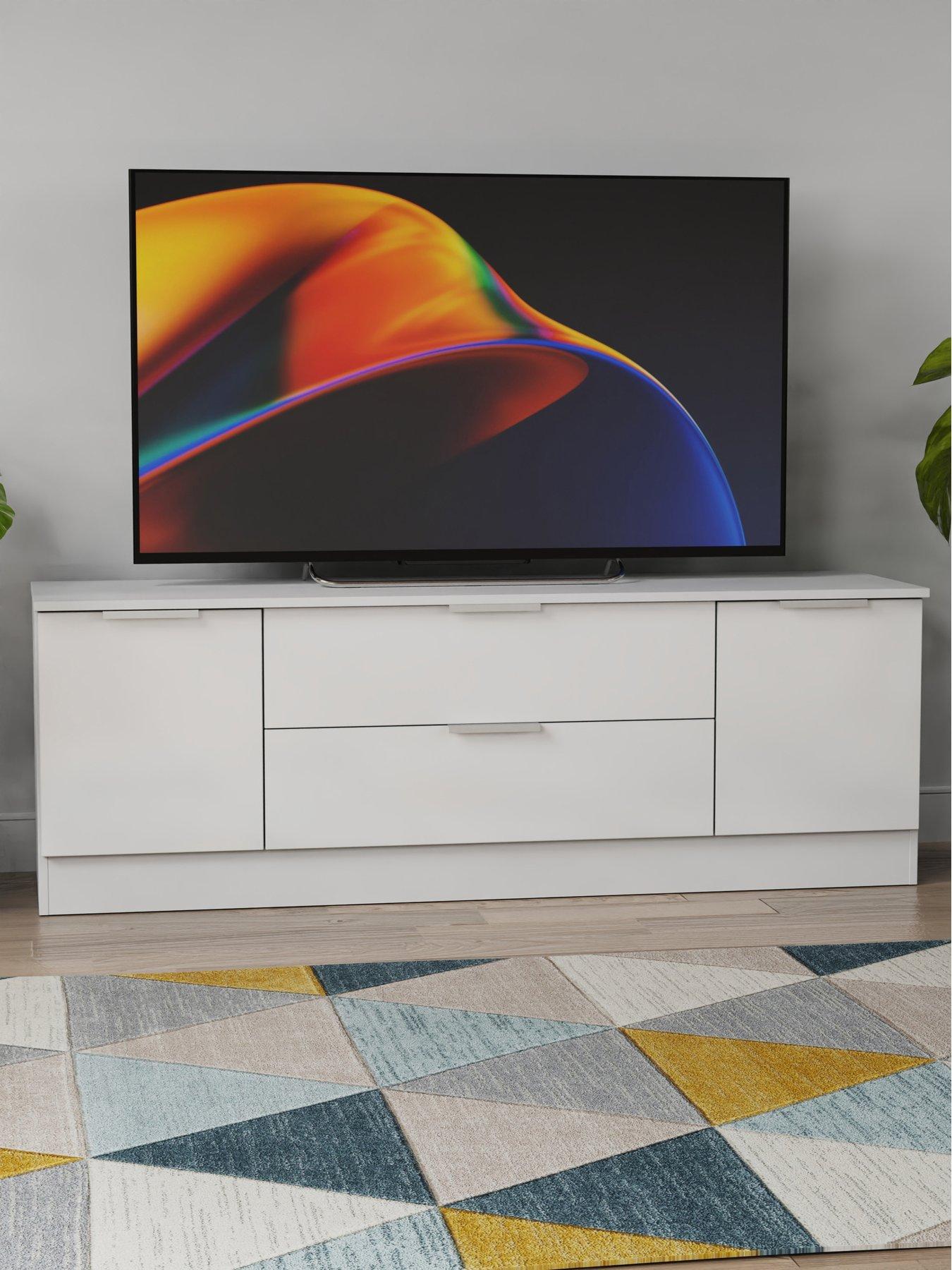 White gloss tv unit ready assembled store