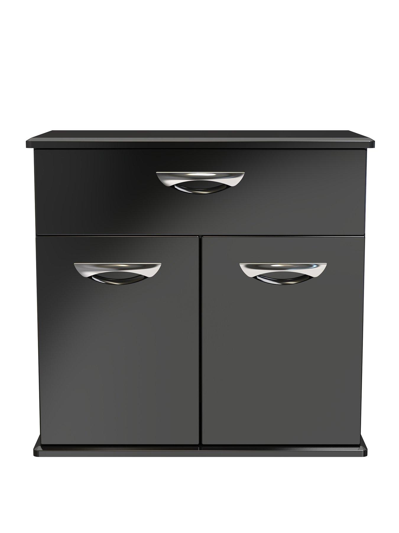 SWIFT Neptune Ready Assembled High Gloss Compact Sideboard - Black | Very
