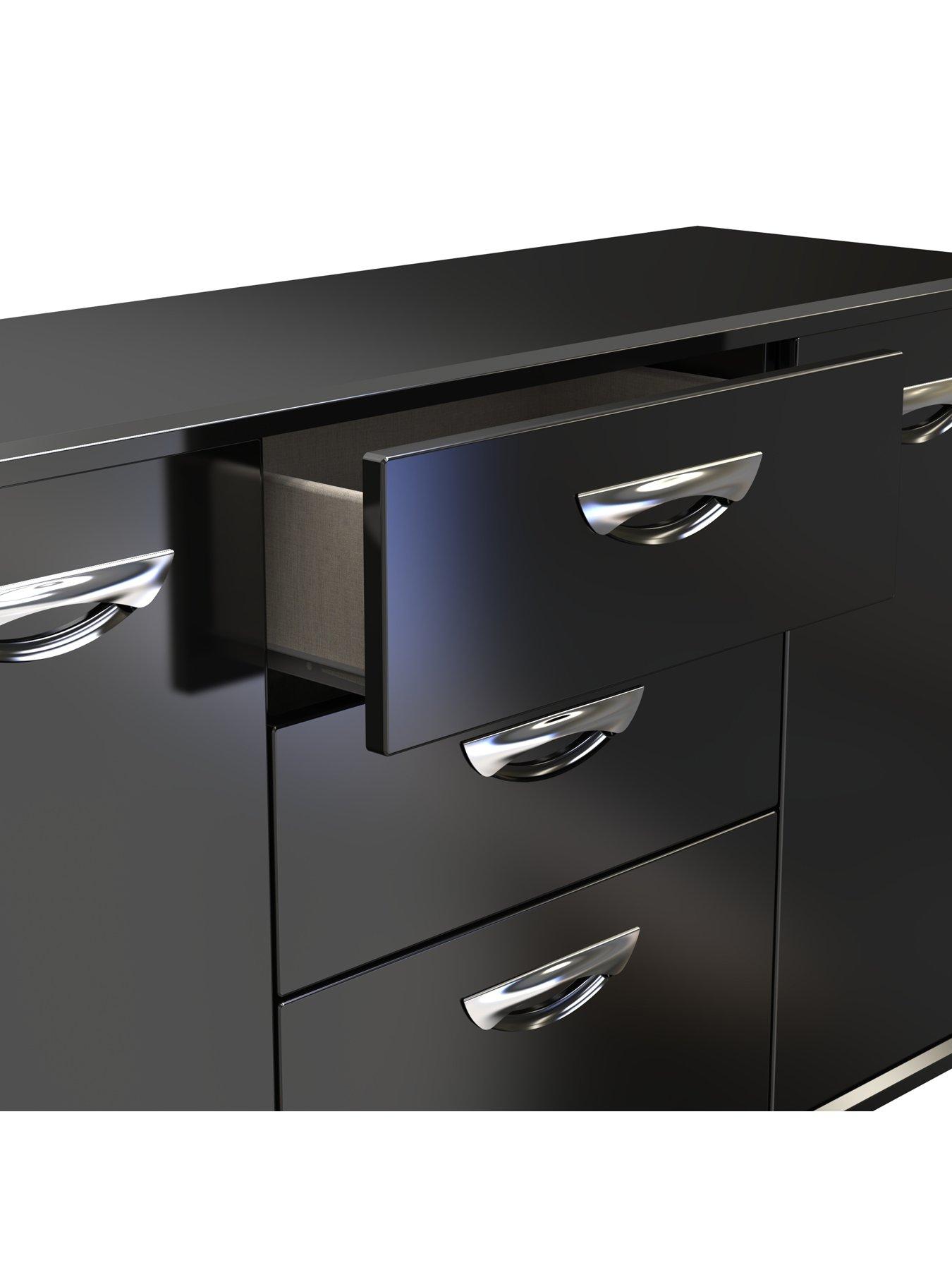 Black gloss sideboard ready assembled store