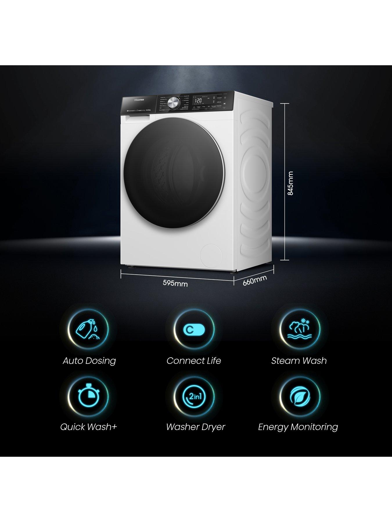 Hisense 5S Series WD5S1045BW 10.5KG 1400rpm Auto Dosing Freestanding ...