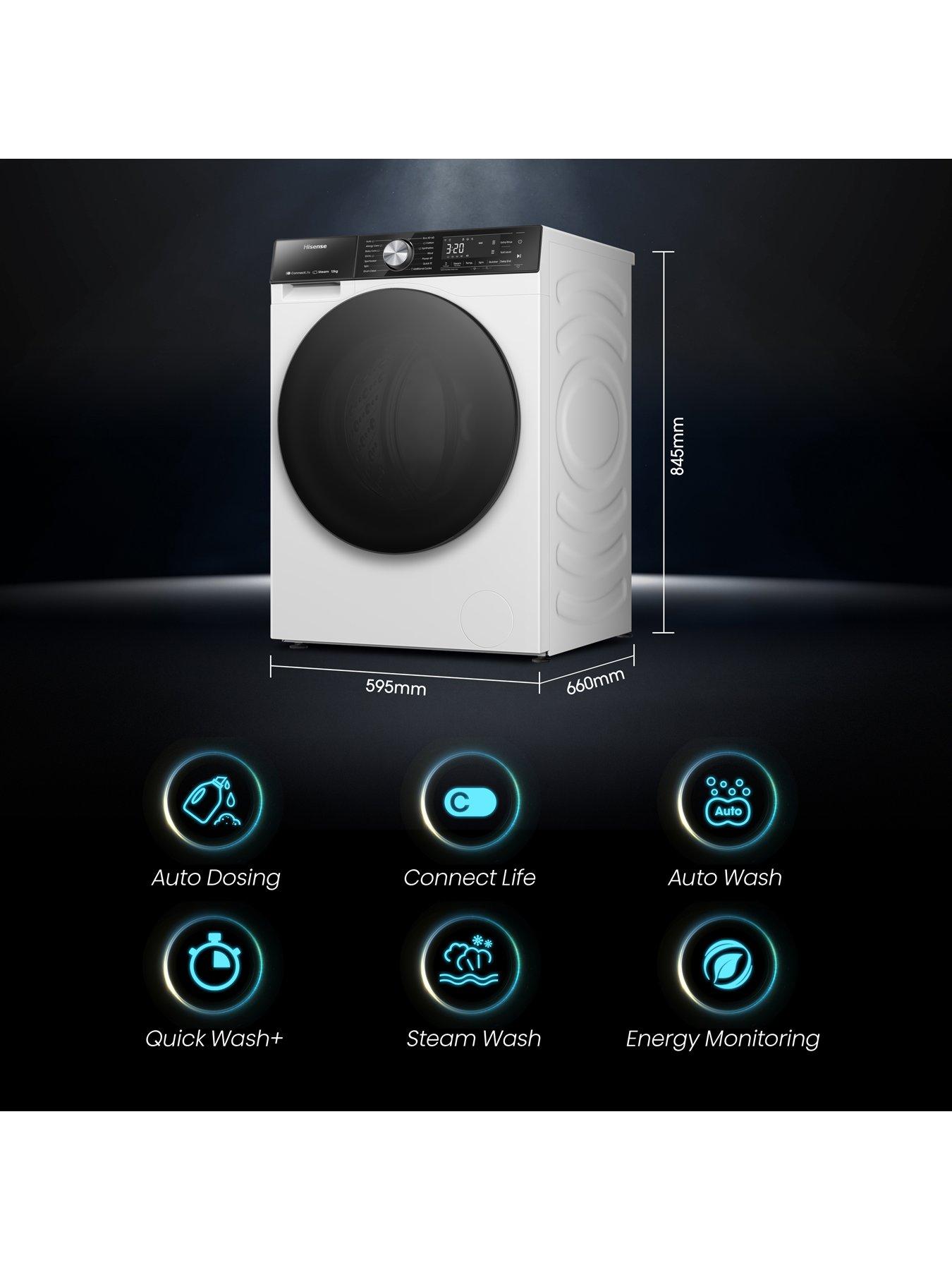 Hisense 5S Series WF5S1245BW 12KG 1400rpm Auto Dosing Freestanding ...