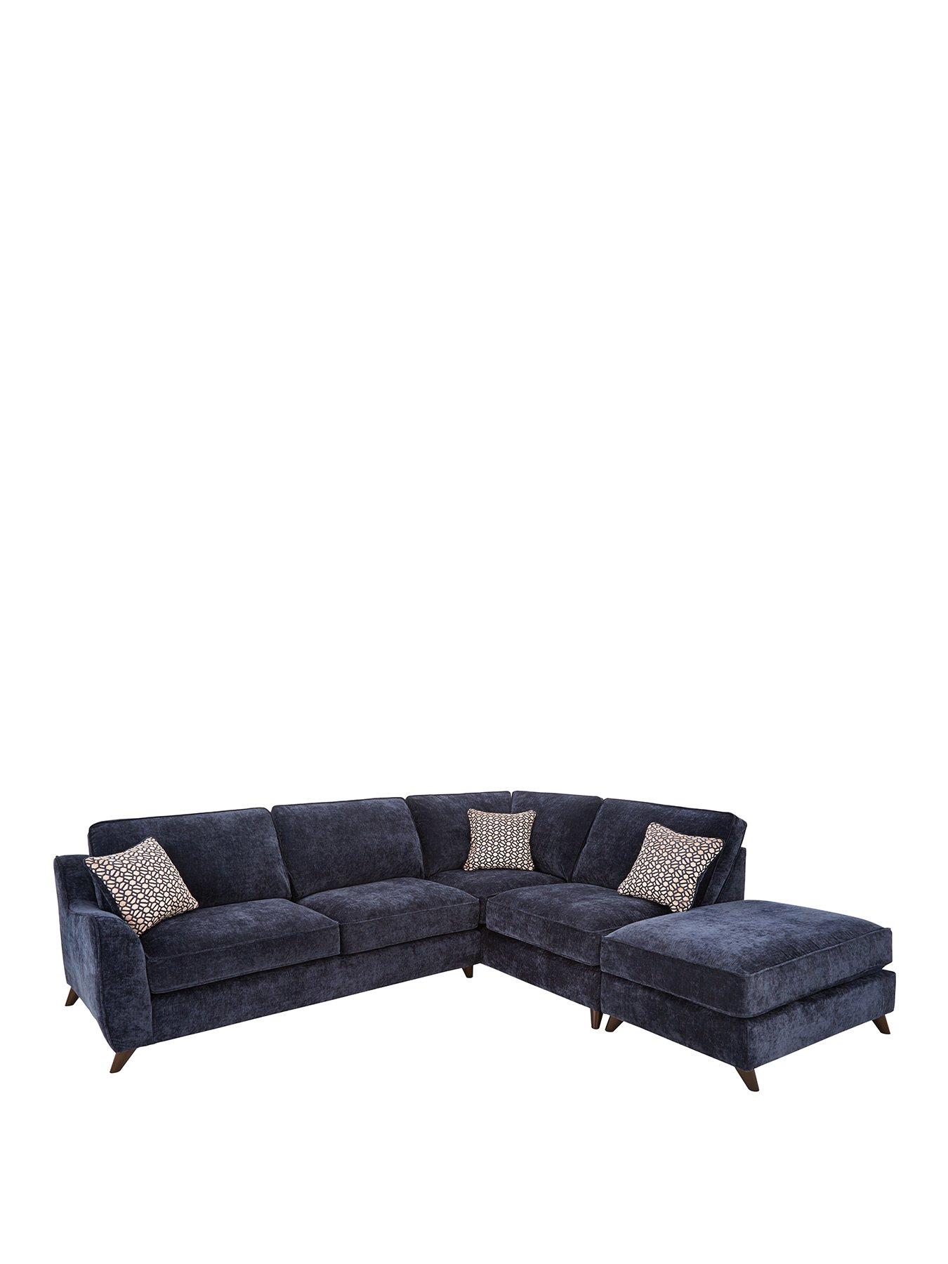 Very Home Verity Right Hand Fabric Corner Chaise Sofa + Footstool ...