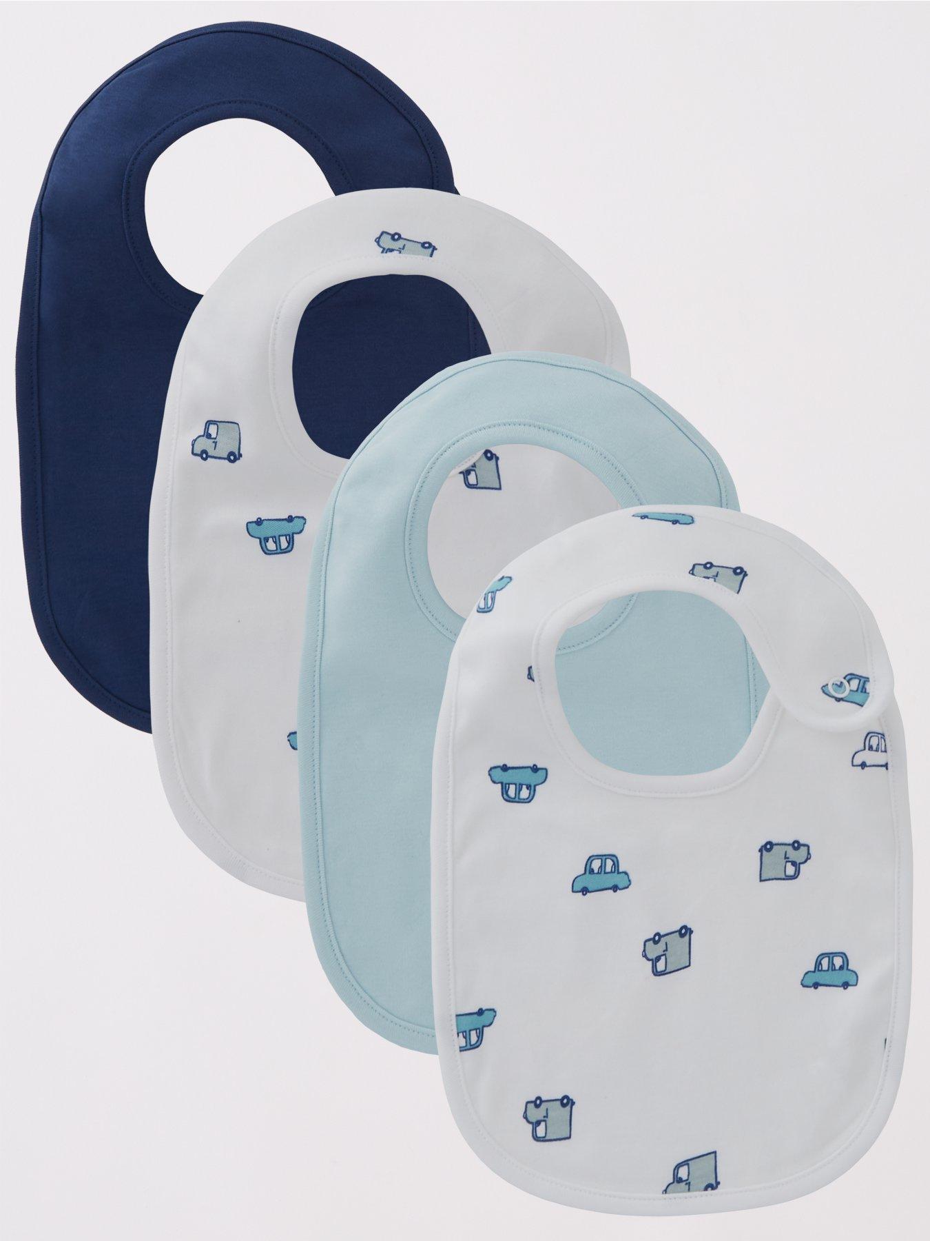 Baby Boys Bib 4 Pack Blue